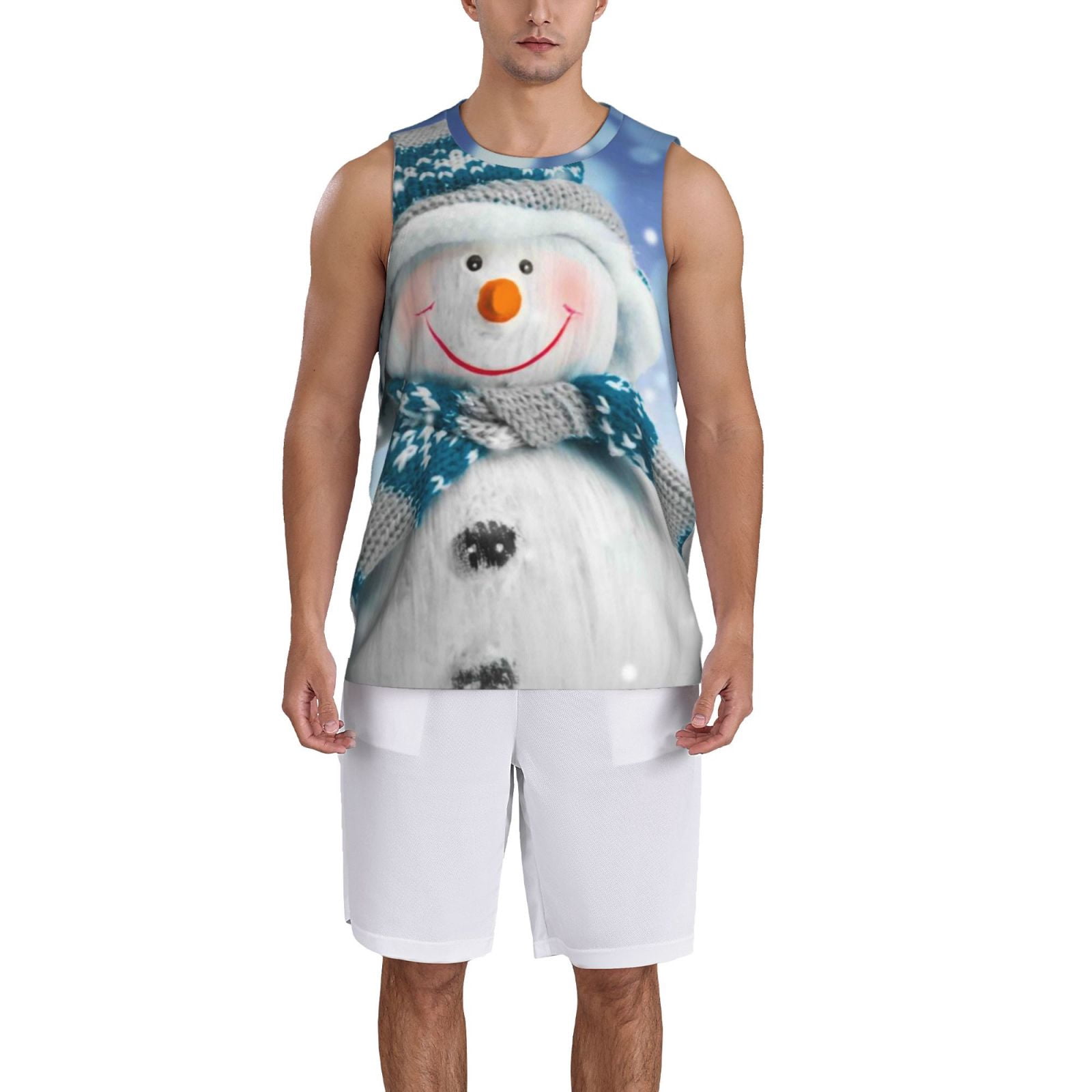 Zeuib Christmas Snowman In The Snow Jersey Shirt for Men,Mesh Athletic ...