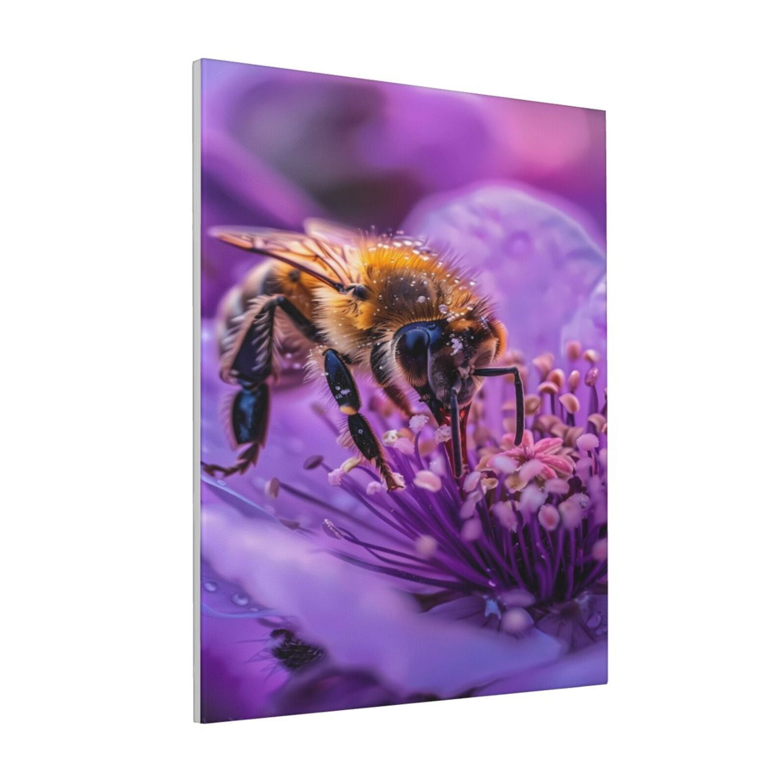 Zeuib Closeup Honeybee on Flower Print Farmhouse Canvas Wall Art For Bedroom,Wall Decorations ...