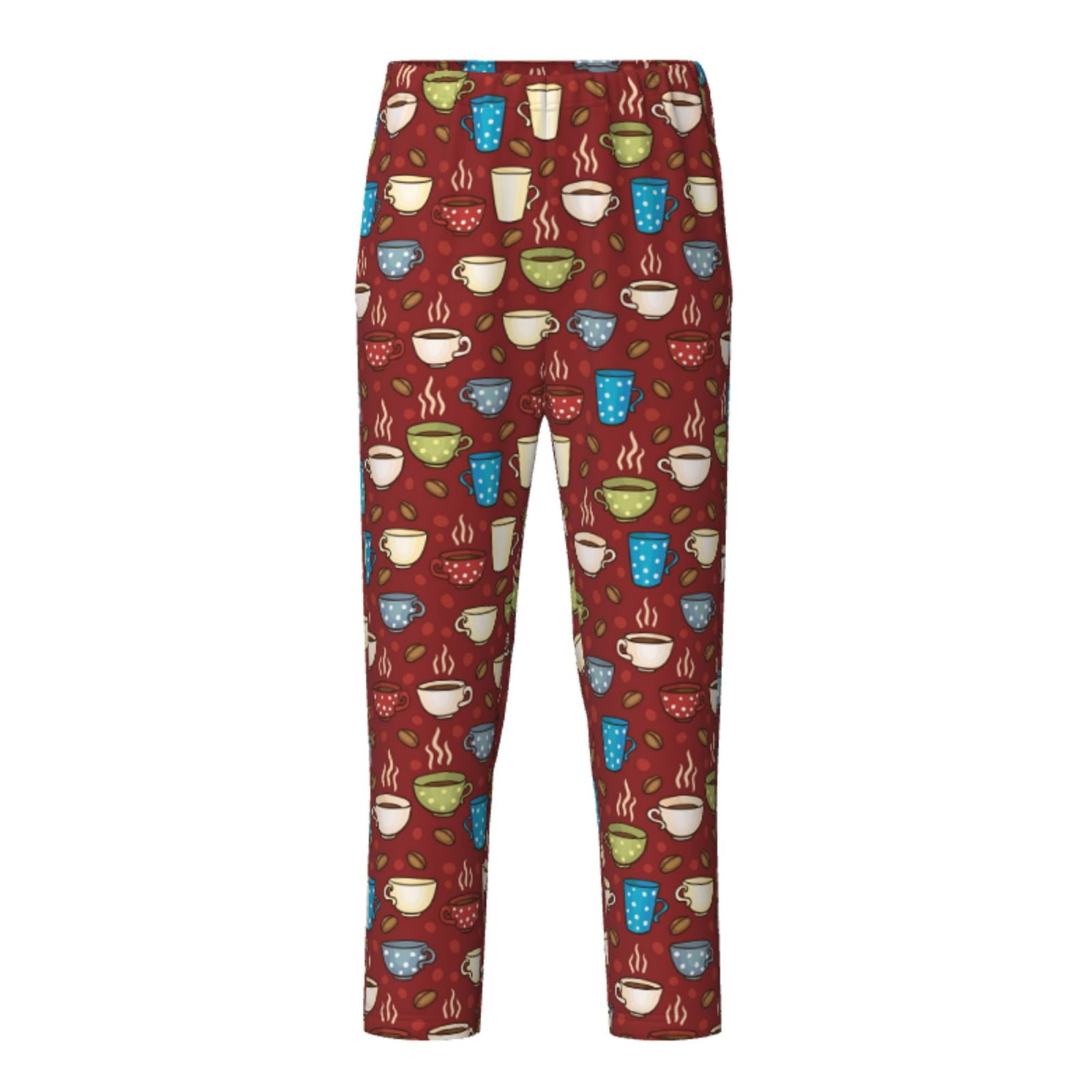 Zeuib Coffee Cups Print Pajama Pants for Girls Boys,PJ Bottoms for Kids ...