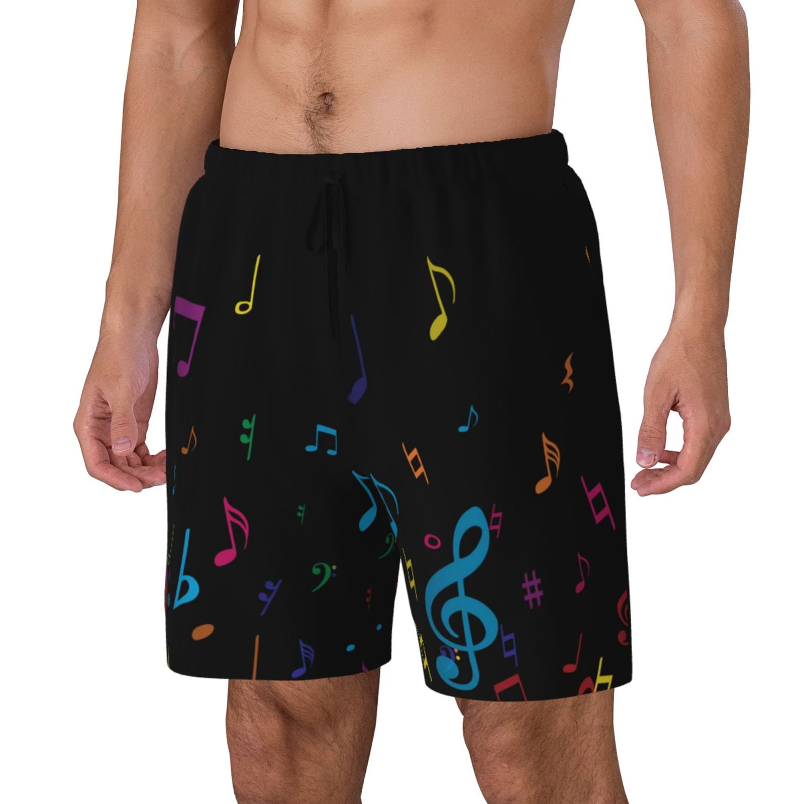 Zeuib Color Musical Notes Print Swimming Trunks for Men Boys,Swimming ...