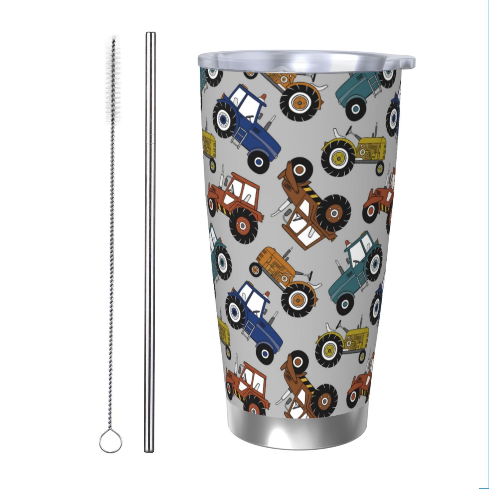 Zeuib Color Tractor Printed 20oz Stainless Steel Insulated Car Cup ...