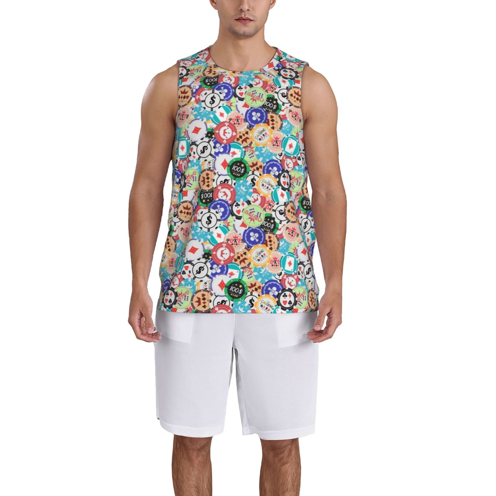 Zeuib Colored Casino Chips Jersey Shirt for Men,Mesh Athletic Practice ...