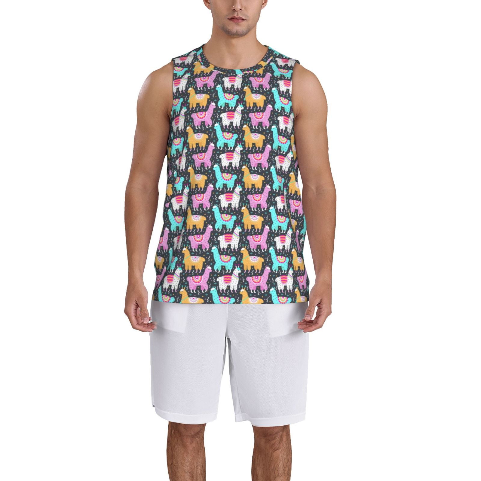 Zeuib Colorful Alpaca Jersey Shirt for Men,Mesh Athletic Practice ...