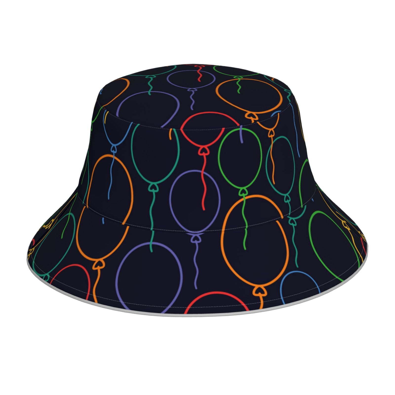 Zeuib Colorful Balloons Reflective Bucket Hat, UV Protection, Wide Brim ...