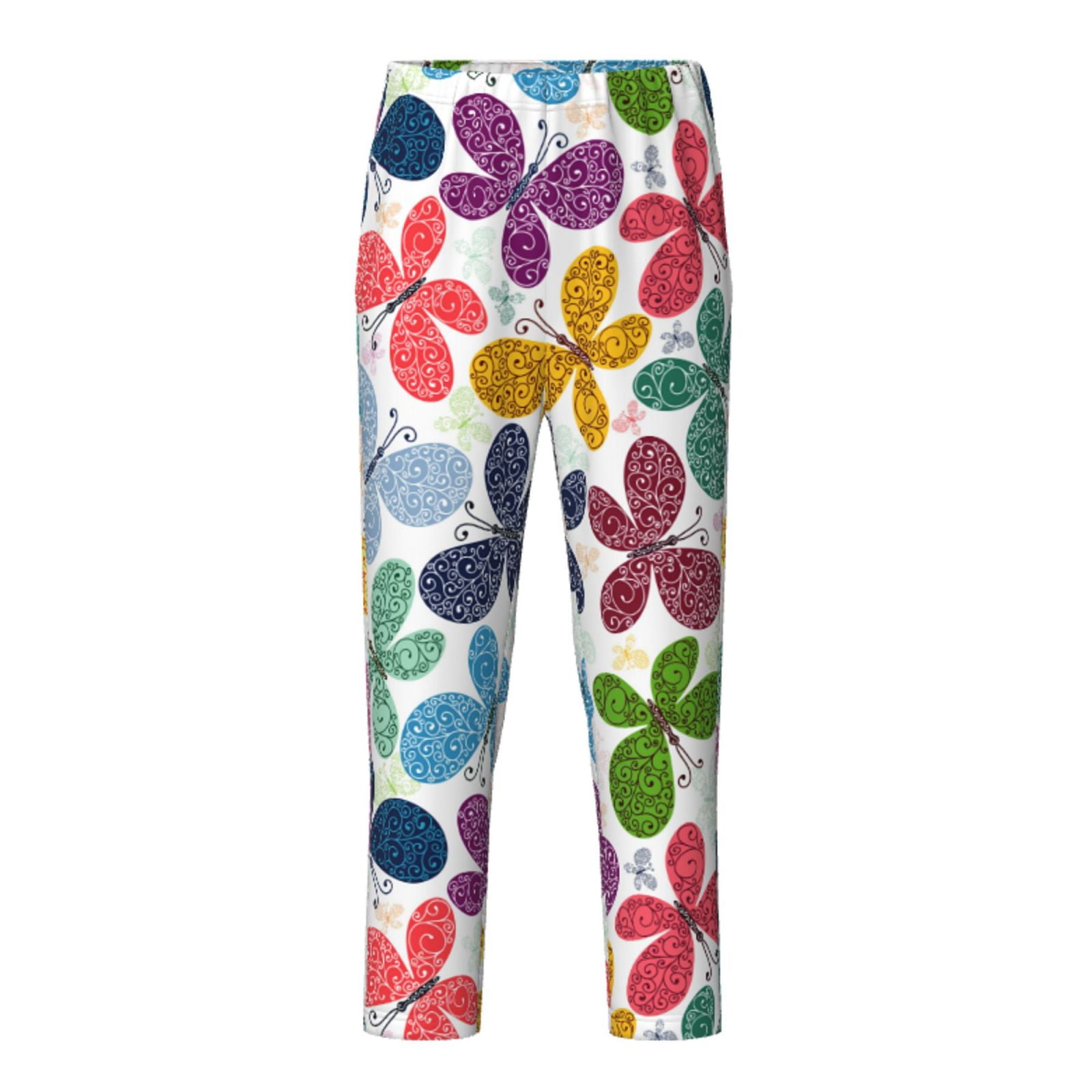 Zeuib Colorful Butterflies Print Pajama Pants for Girls Boys,PJ Bottoms ...