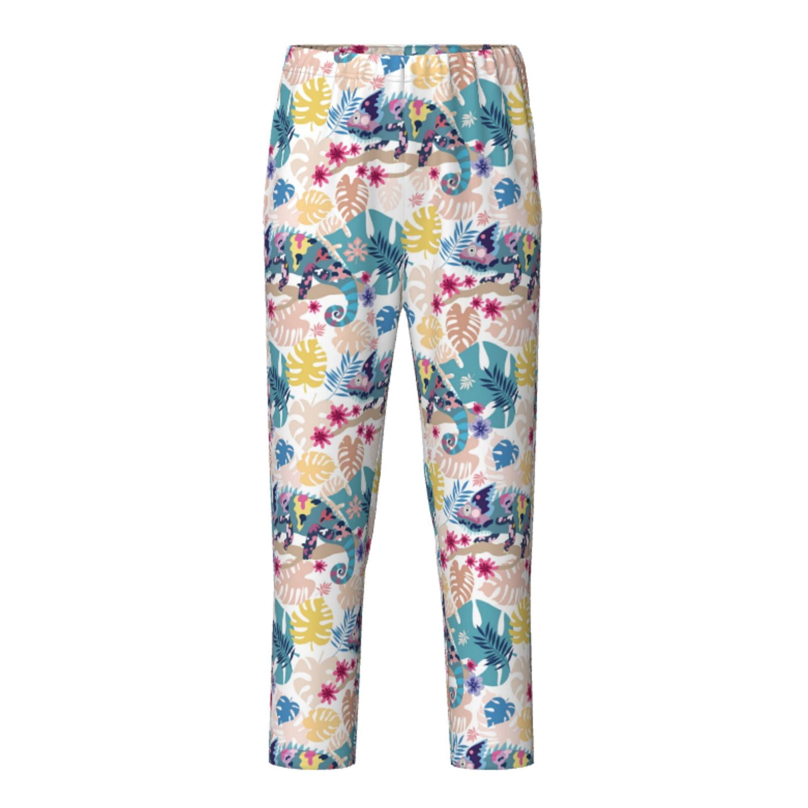 Zeuib Colorful Chameleons Print Pajama Pants for Girls Boys,PJ Bottoms ...