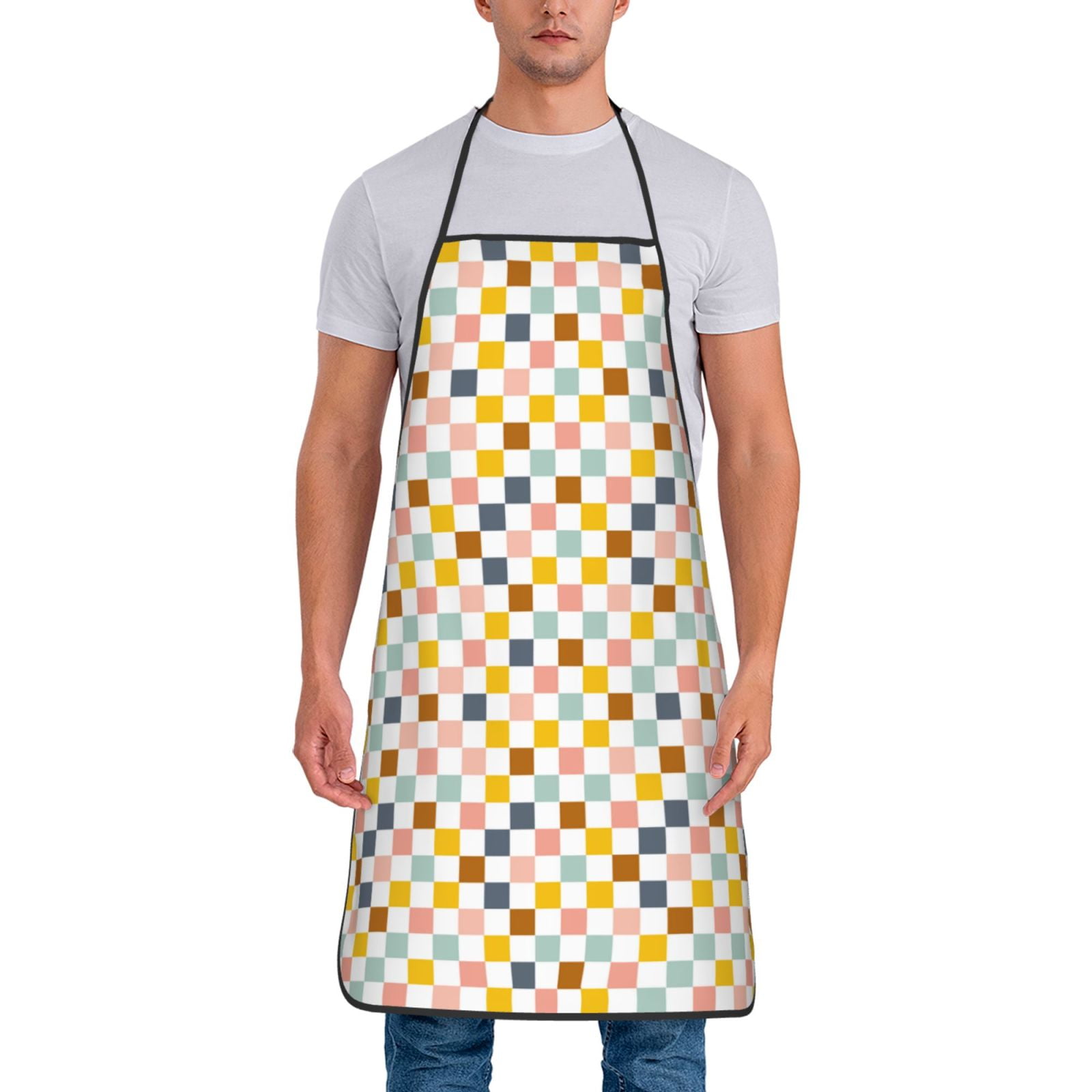 Zeuib Colorful Checkered 1 Print Unisex Waterproof Aprons ,Cooking ...