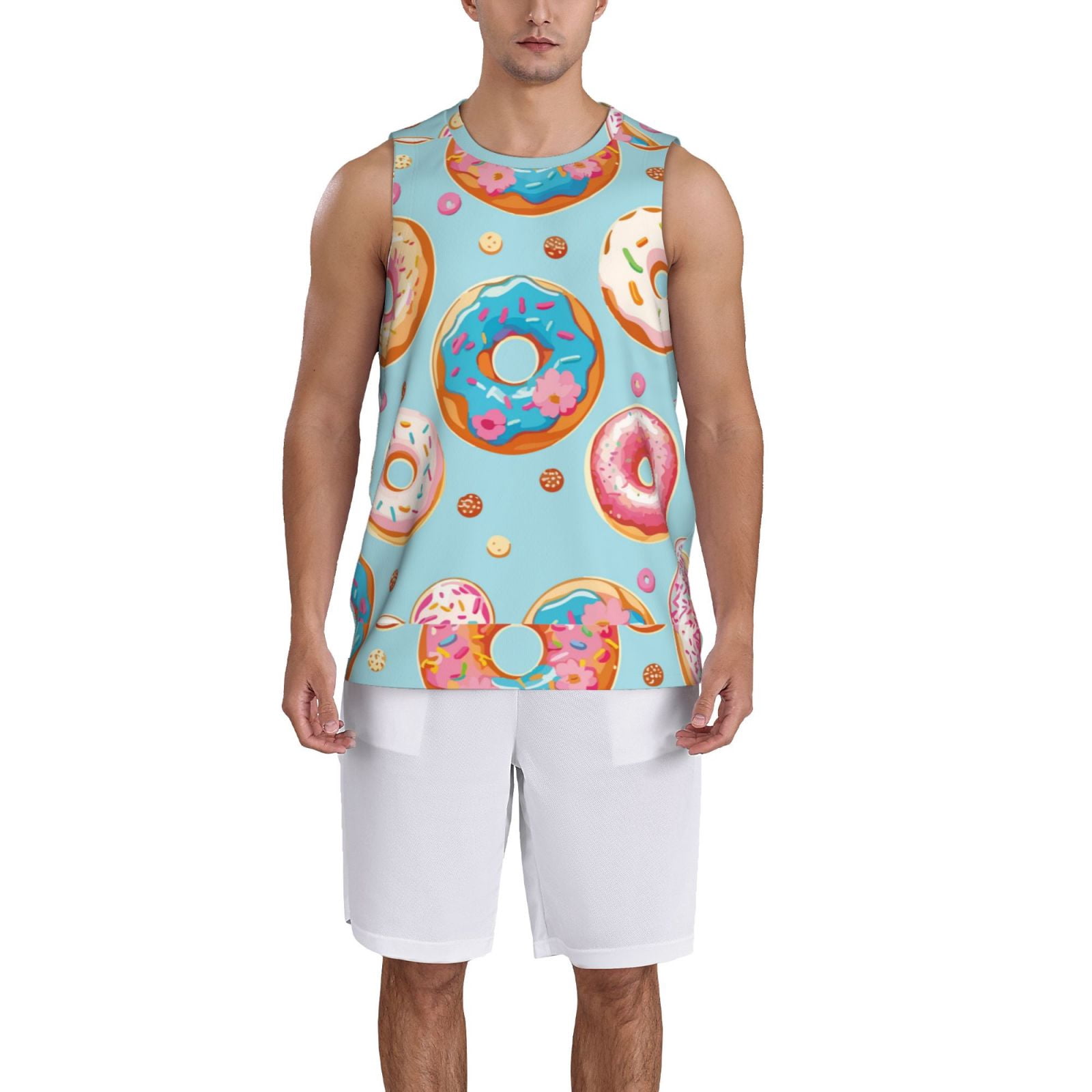 Zeuib Colorful Donut Jersey Shirt for Men,Mesh Athletic Practice Sports ...