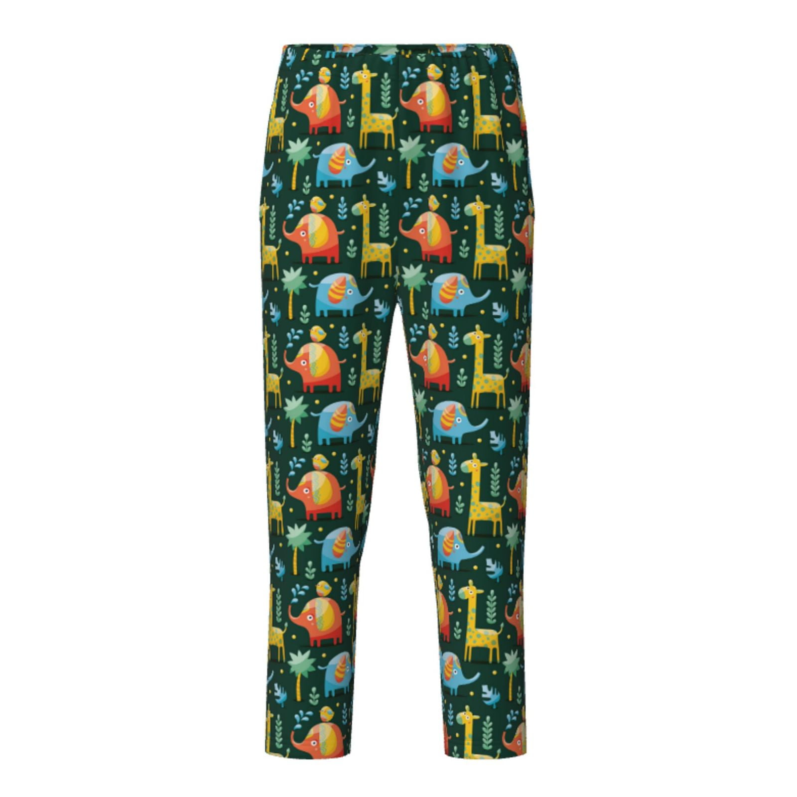 Zeuib Colorful Elephants Print Pajama Pants for Girls Boys,PJ Bottoms ...