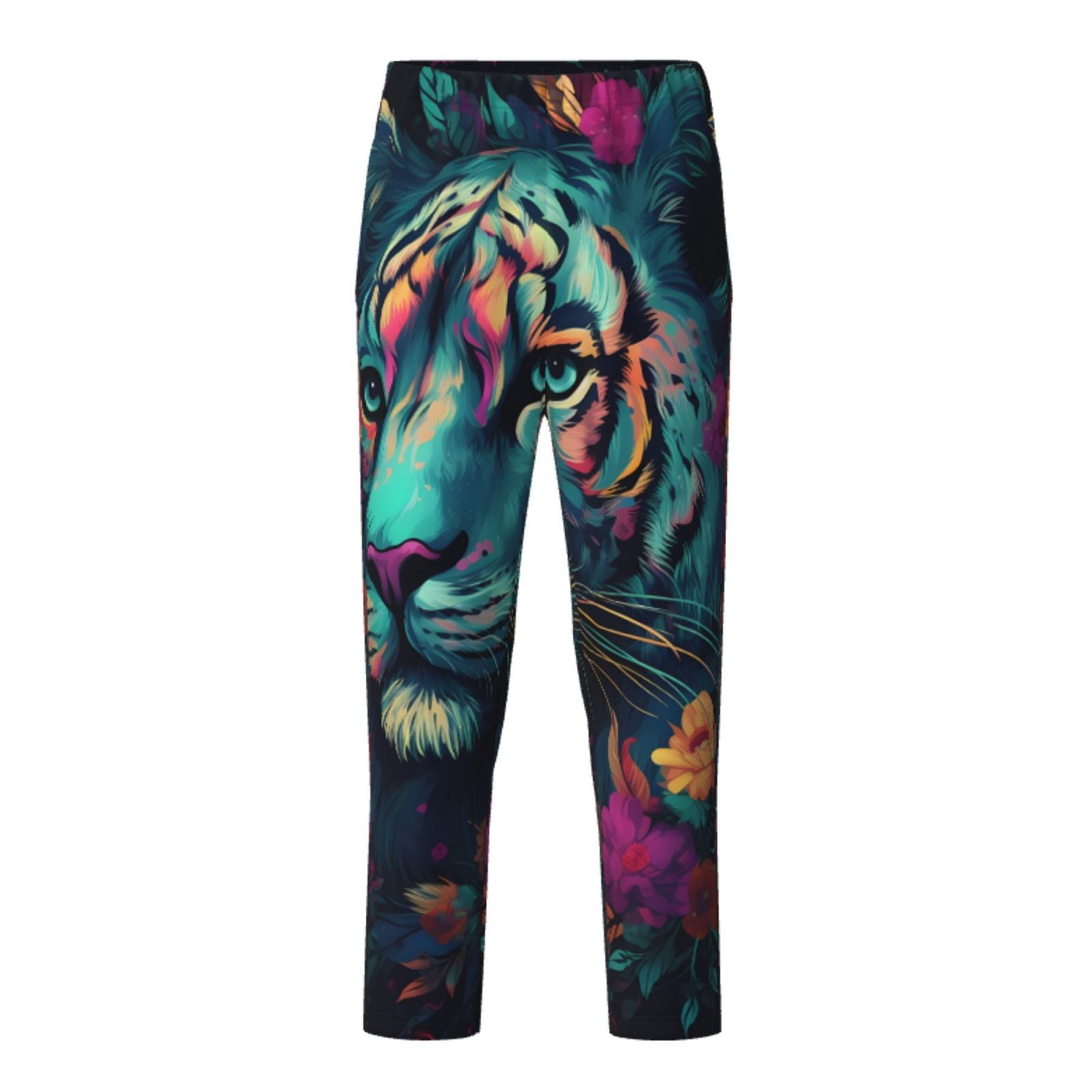 Zeuib Colorful Flower Tiger Print Pajama Pants for Girls Boys,PJ ...