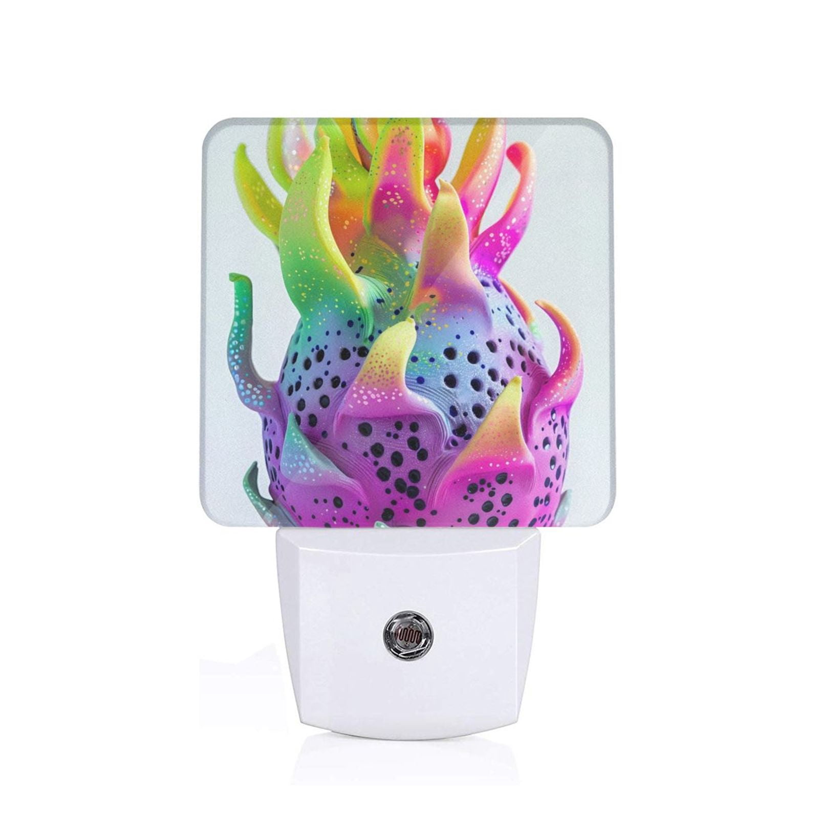 Zeuib Colorful Glitter Dagon Fruit LED Night Light,Plug in Night Light ...