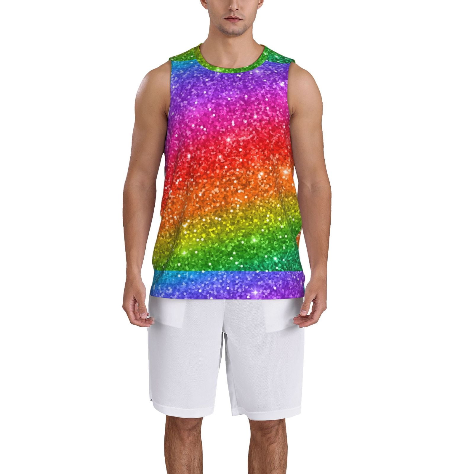 Zeuib Colorful Glitter Jersey Shirt for Men,Mesh Athletic Practice ...