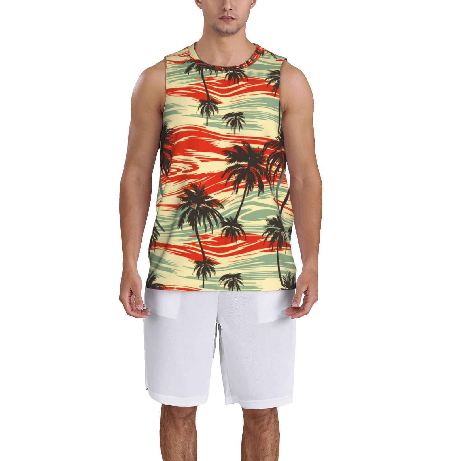Zeuib Colorful Hawaii Palms Jersey Shirt for Men,Mesh Athletic Practice ...