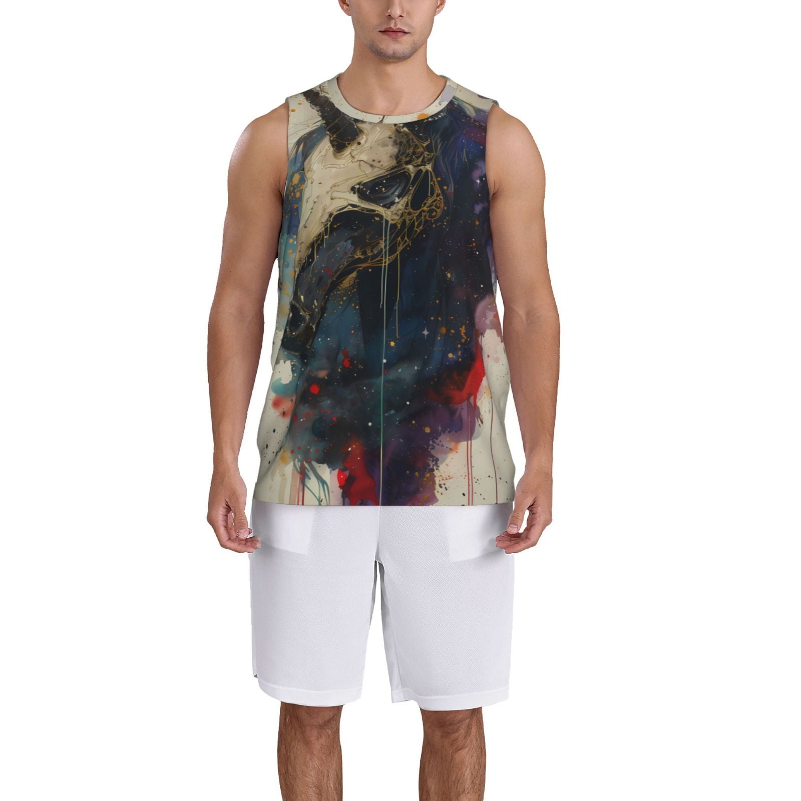 Zeuib Colorful Ink Cute Horse Jersey Shirt for Men,Mesh Athletic ...