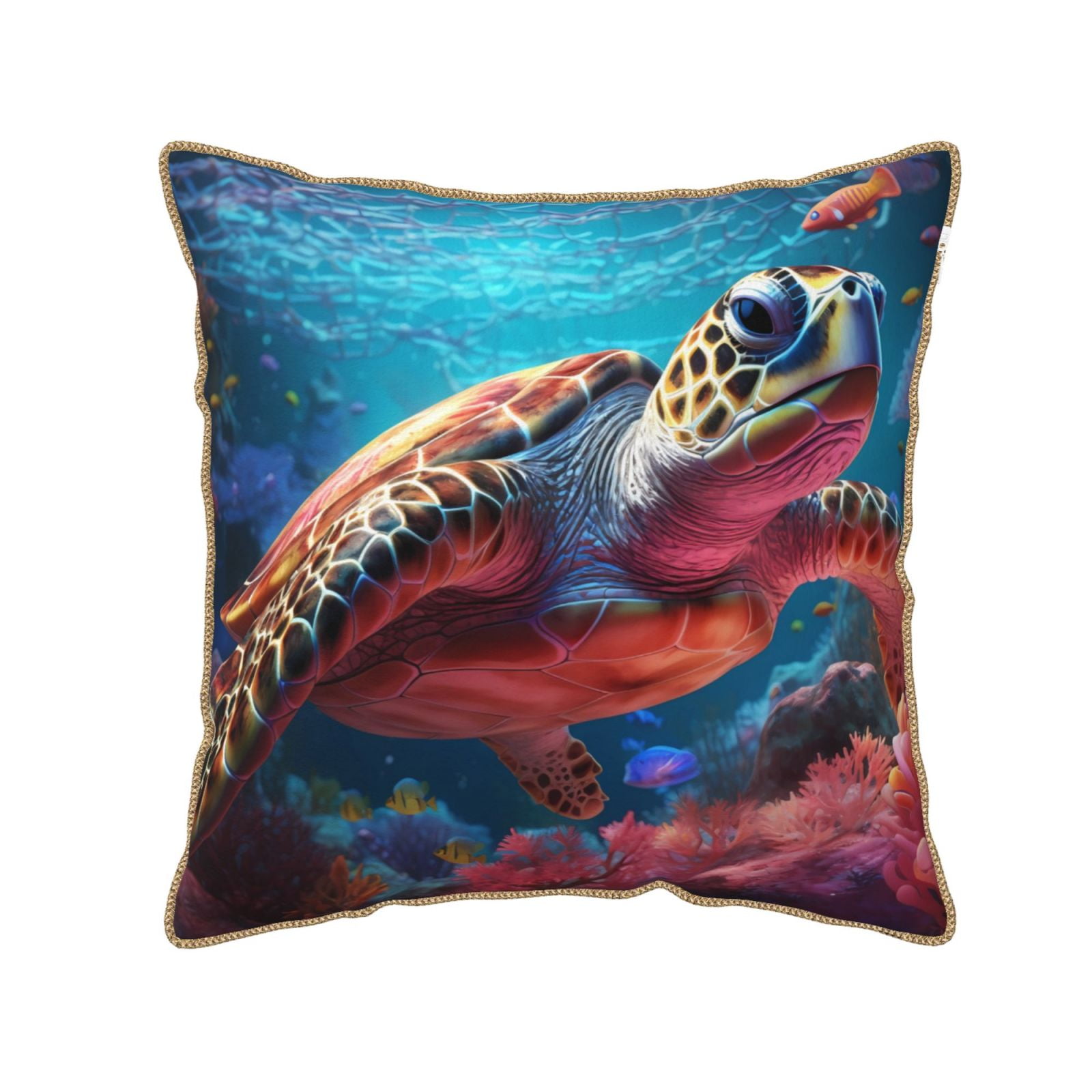 Zeuib Colorful Ocean Sea Turtle Print Decorative Throw Pillow Covers ...