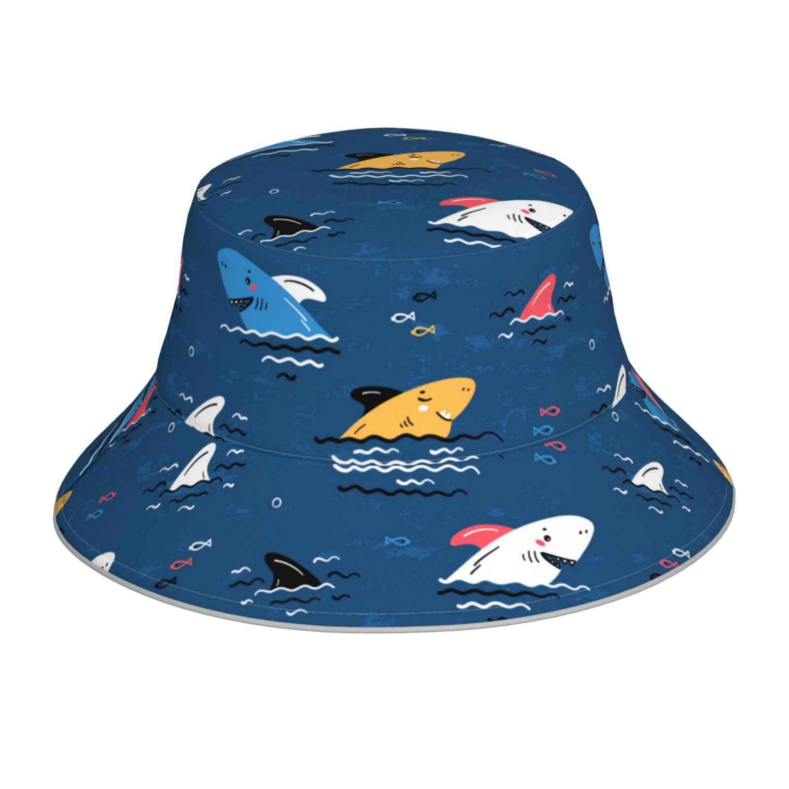 Zeuib Colorful Ocean Shark Reflective Bucket Hat, UV Protection, Wide ...