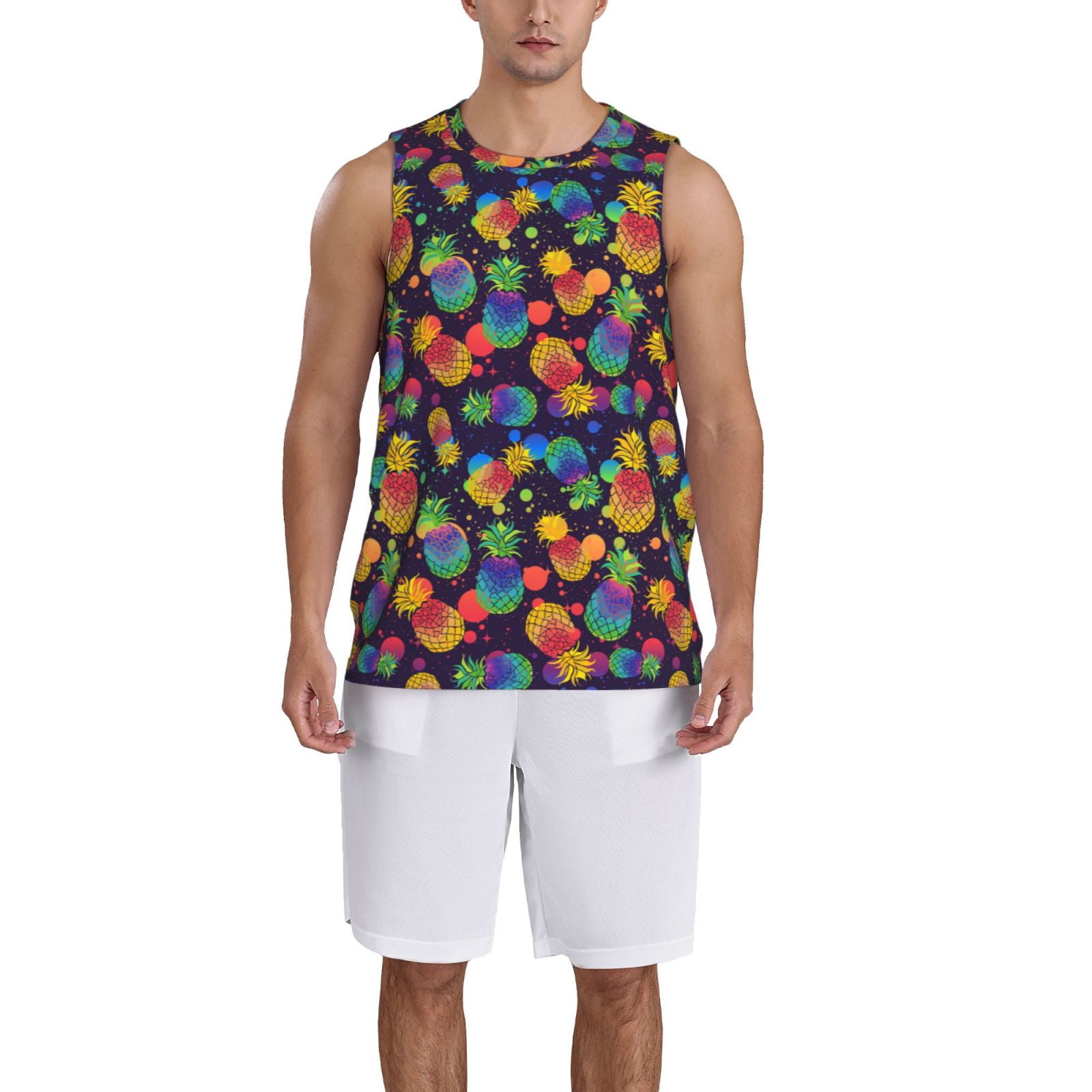 Zeuib Colorful Pineapples1 Jersey Shirt for Men,Mesh Athletic Practice ...