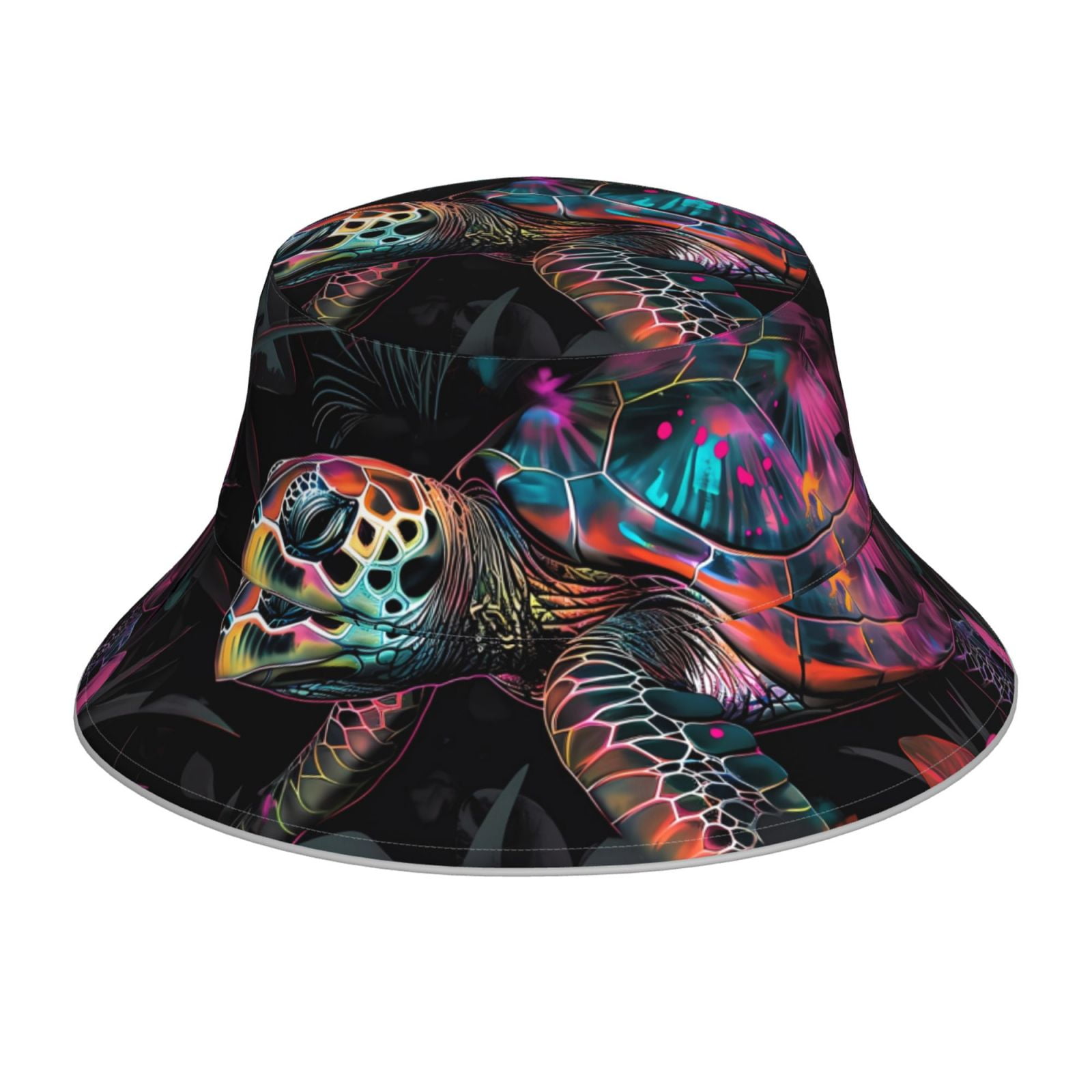 Zeuib Colorful Plant Turtle A Reflective Bucket Hat, UV Protection ...