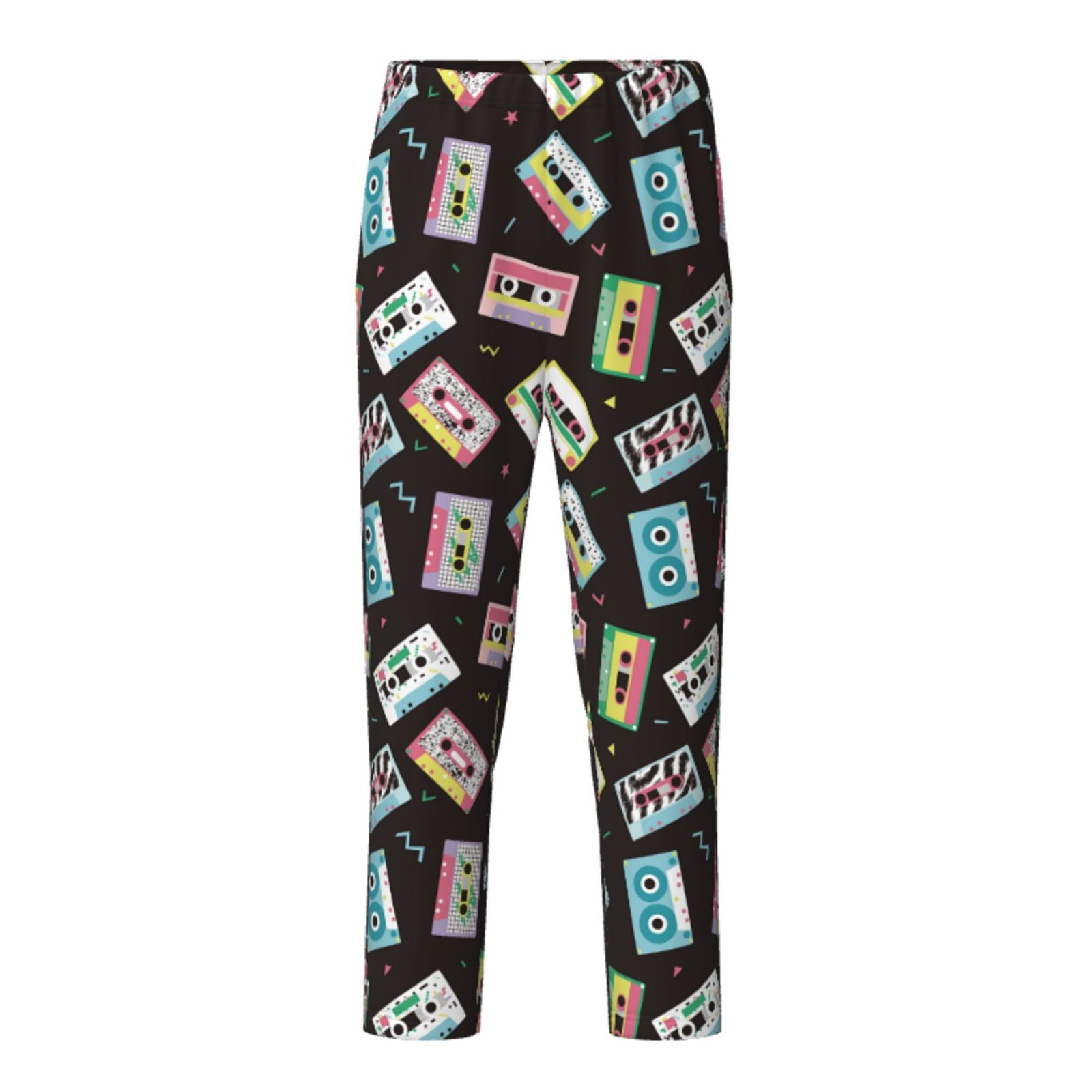Zeuib Colorful Retro Tape Print Pajama Pants for Girls Boys,PJ Bottoms ...