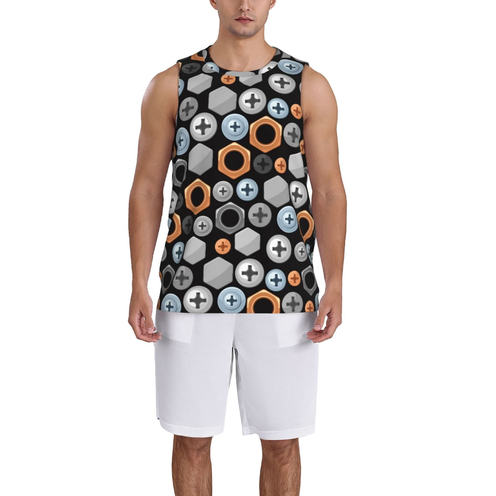 Zeuib Colorful Screws Jersey Shirt for Men,Mesh Athletic Practice ...