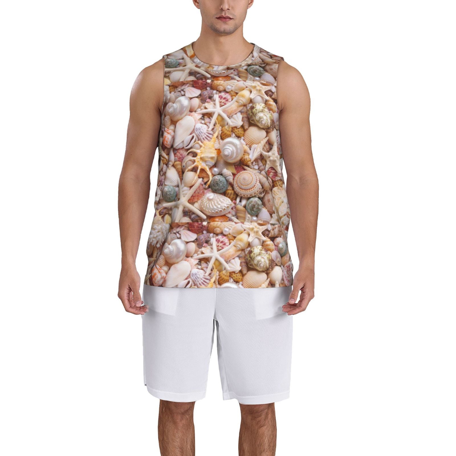Zeuib Colorful Seashells Jersey Shirt for Men,Mesh Athletic Practice ...