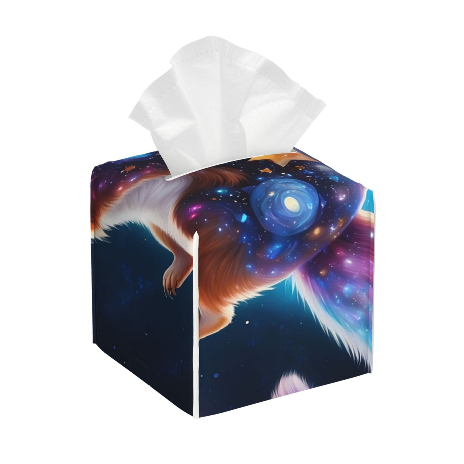 Zeuib Colorful Star River Squirrel Print Tissue Box Cover,PU Leather ...