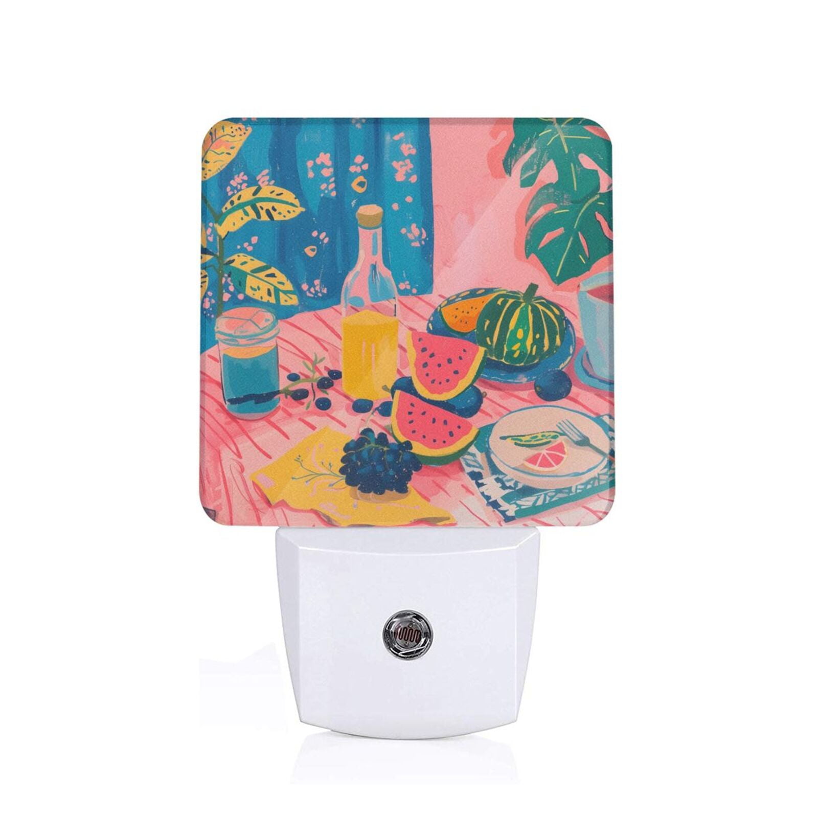 Zeuib Colorful Summer Fruit Table LED Night Light,Plug in Night Light ...