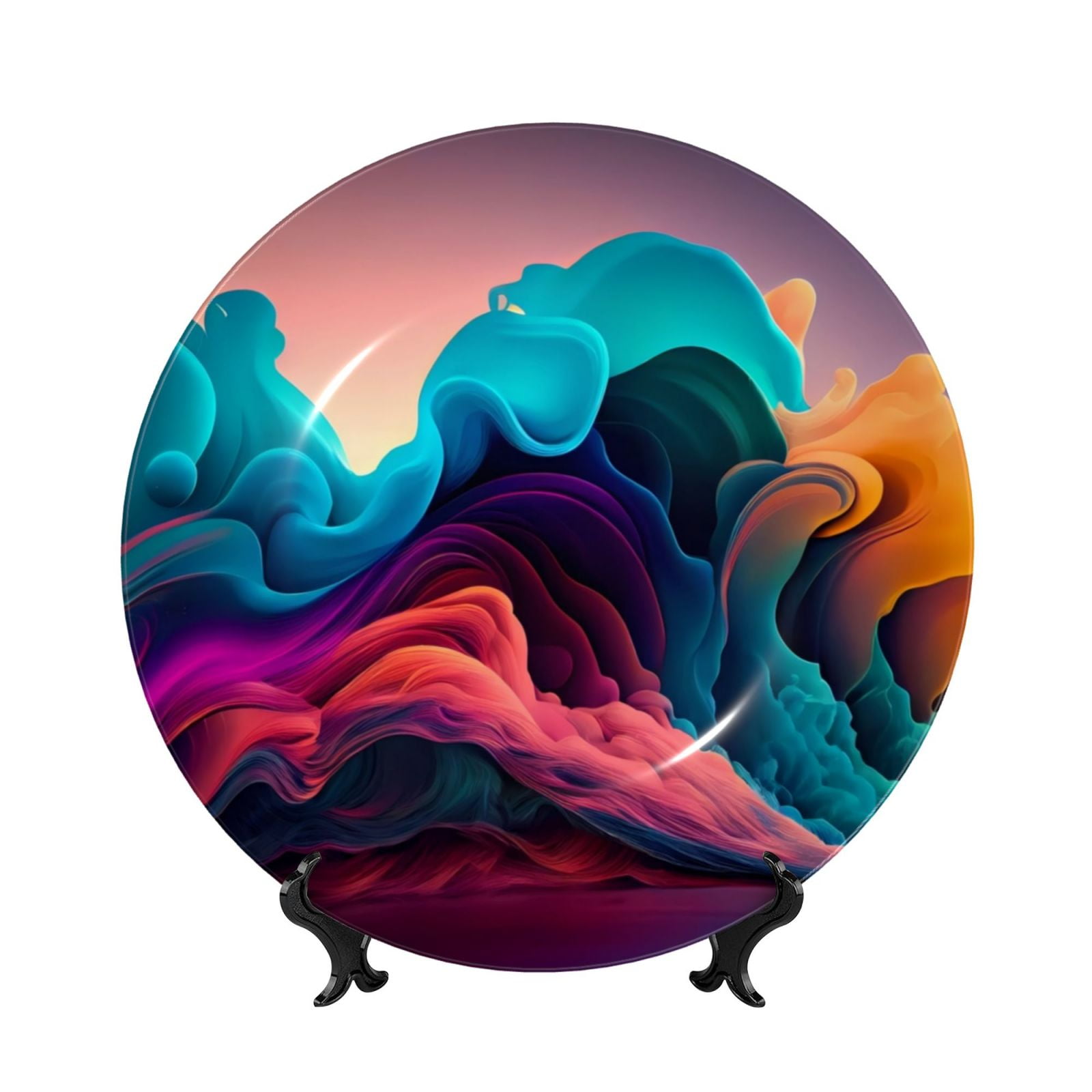 Zeuib Colorful Surreal Landscape Print Decorative Plate for Display ...