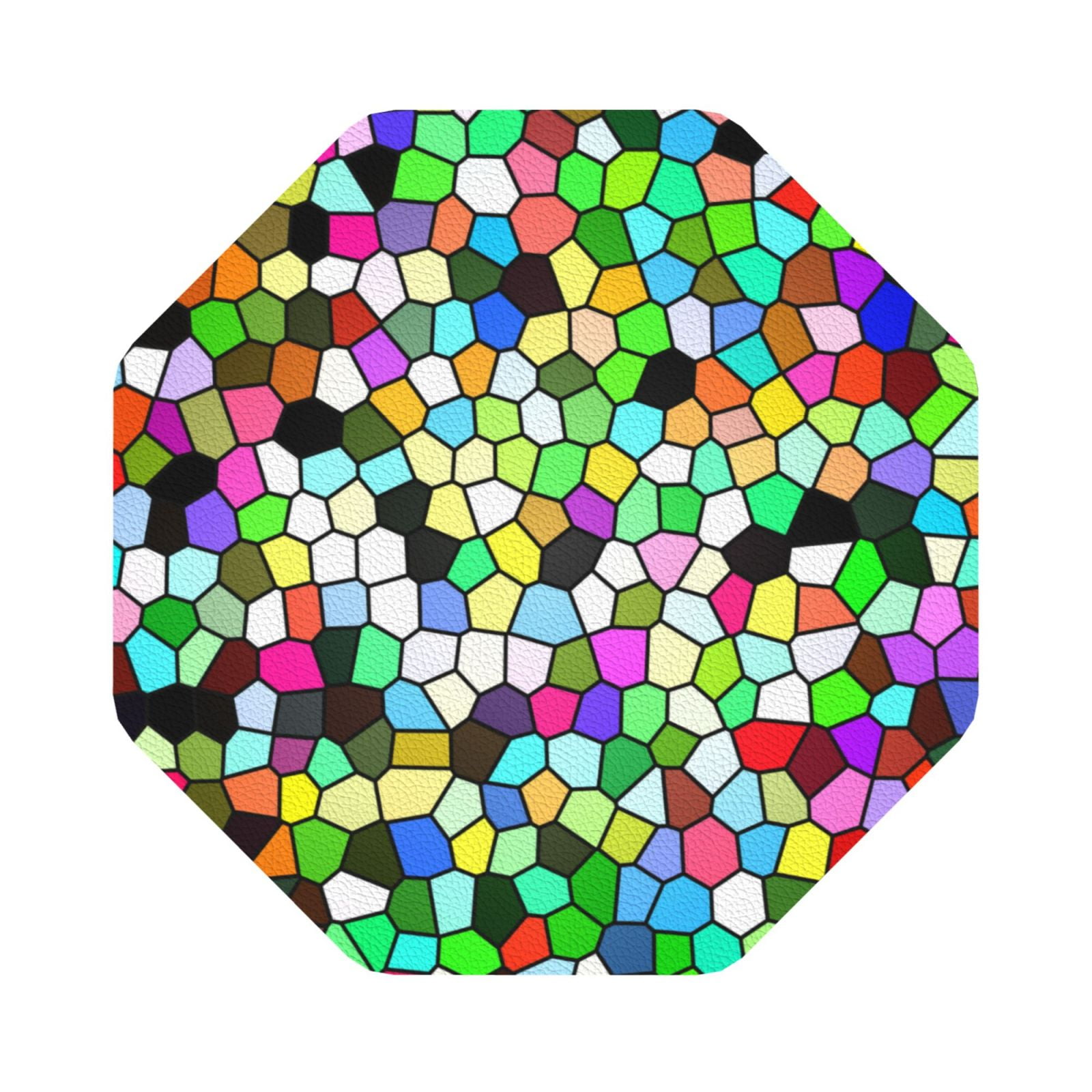 Zeuib Colorful Tie Dye Stained Glass Print Set of 6 Coasters for Drinks ...