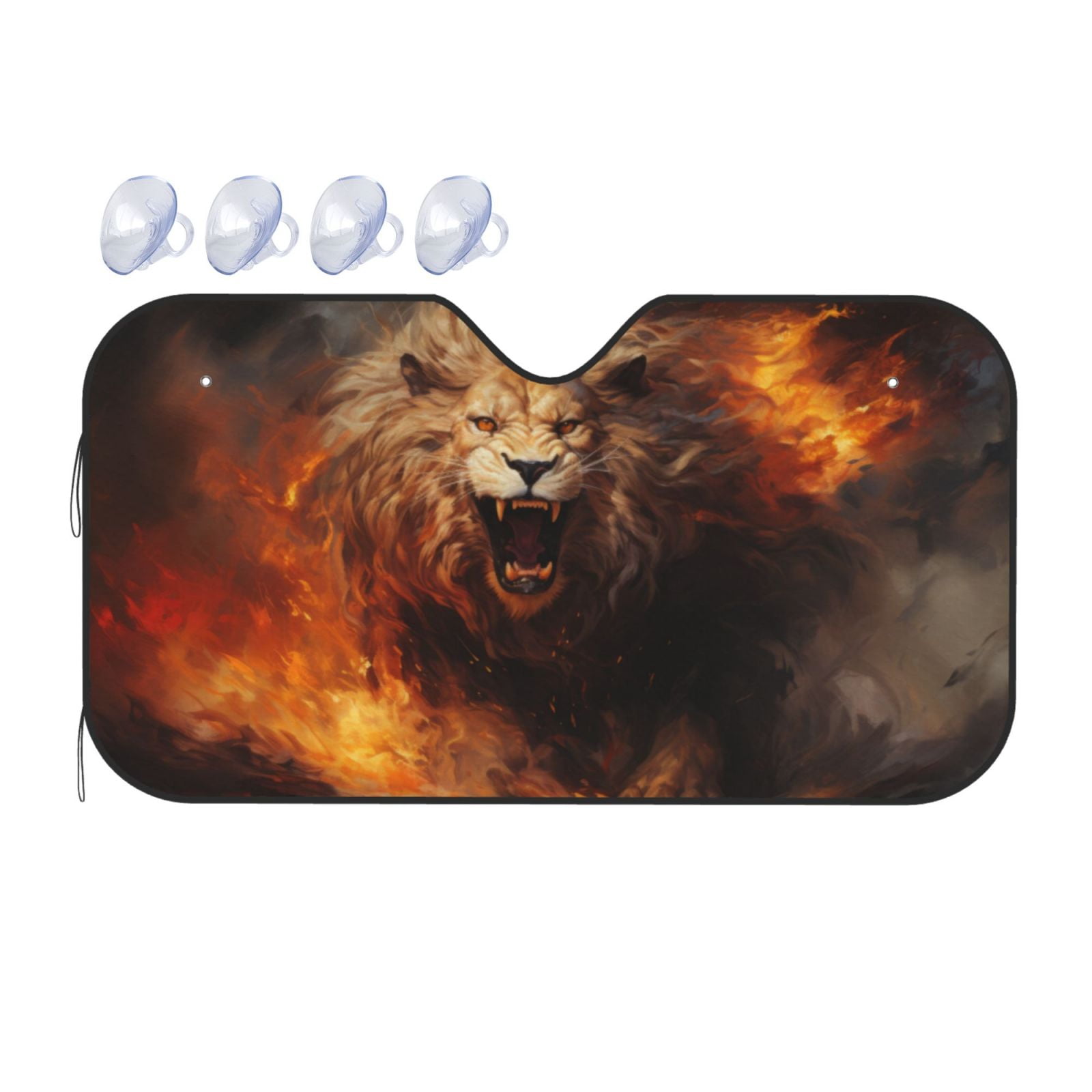 Zeuib Cool Fire Lion Premium Car Sunshade: Superior Sun Protection and ...