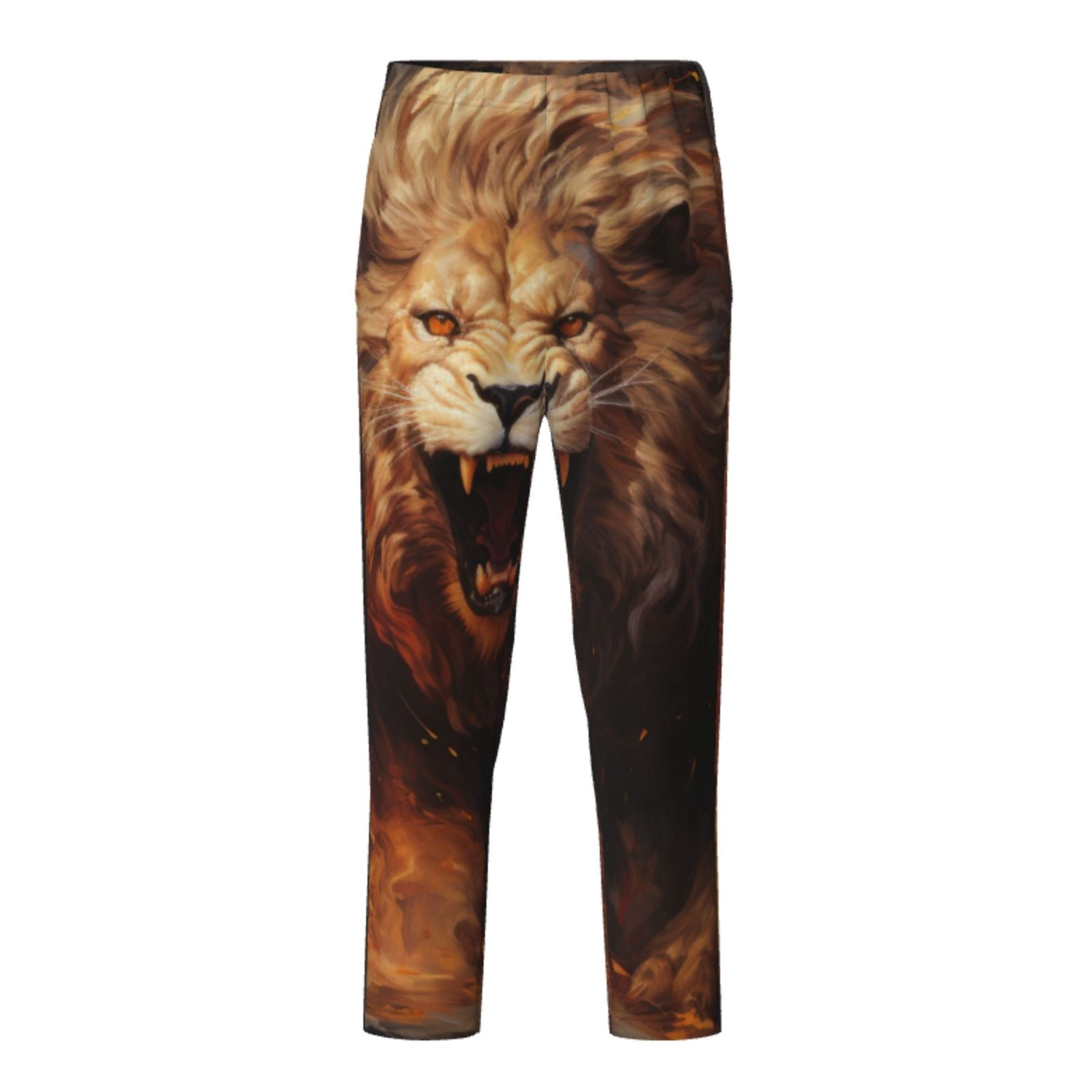 Zeuib Cool Fire Lion Print Pajama Pants for Girls Boys,PJ Bottoms for ...