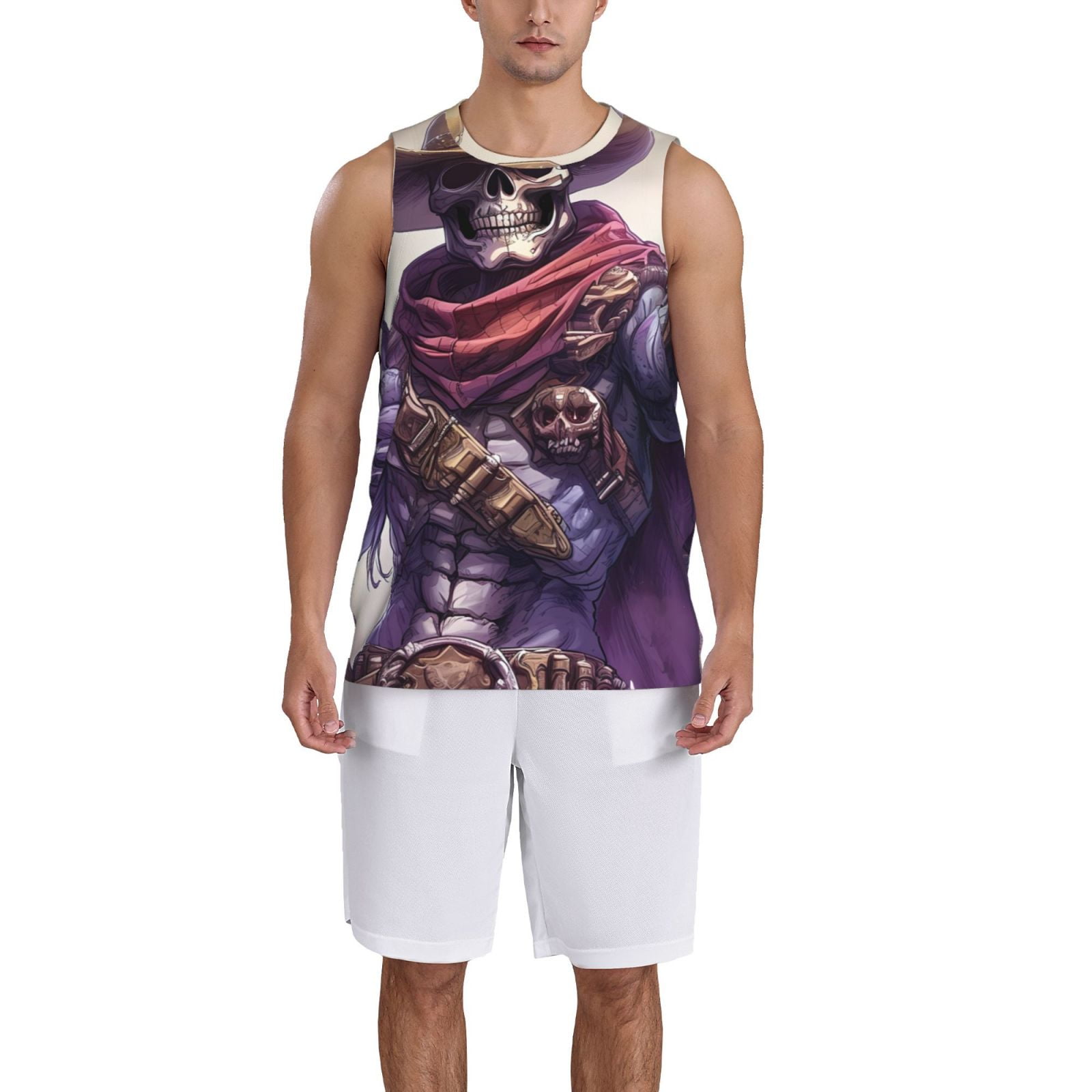 Zeuib Cool Skull Cowboy Jersey Shirt for Men,Mesh Athletic Practice ...