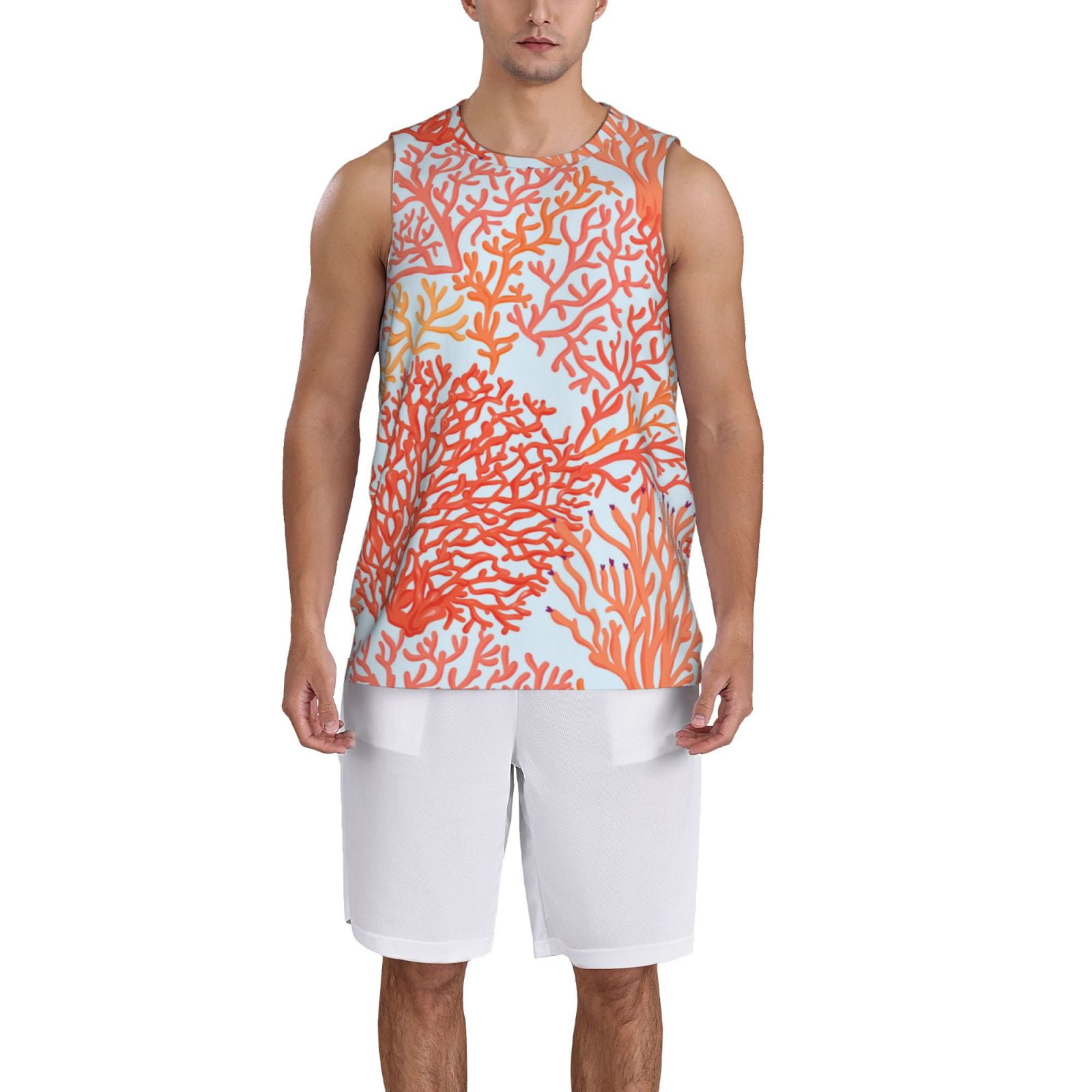 Zeuib Corals Jersey Shirt for Men,Mesh Athletic Practice Sports Shirts ...