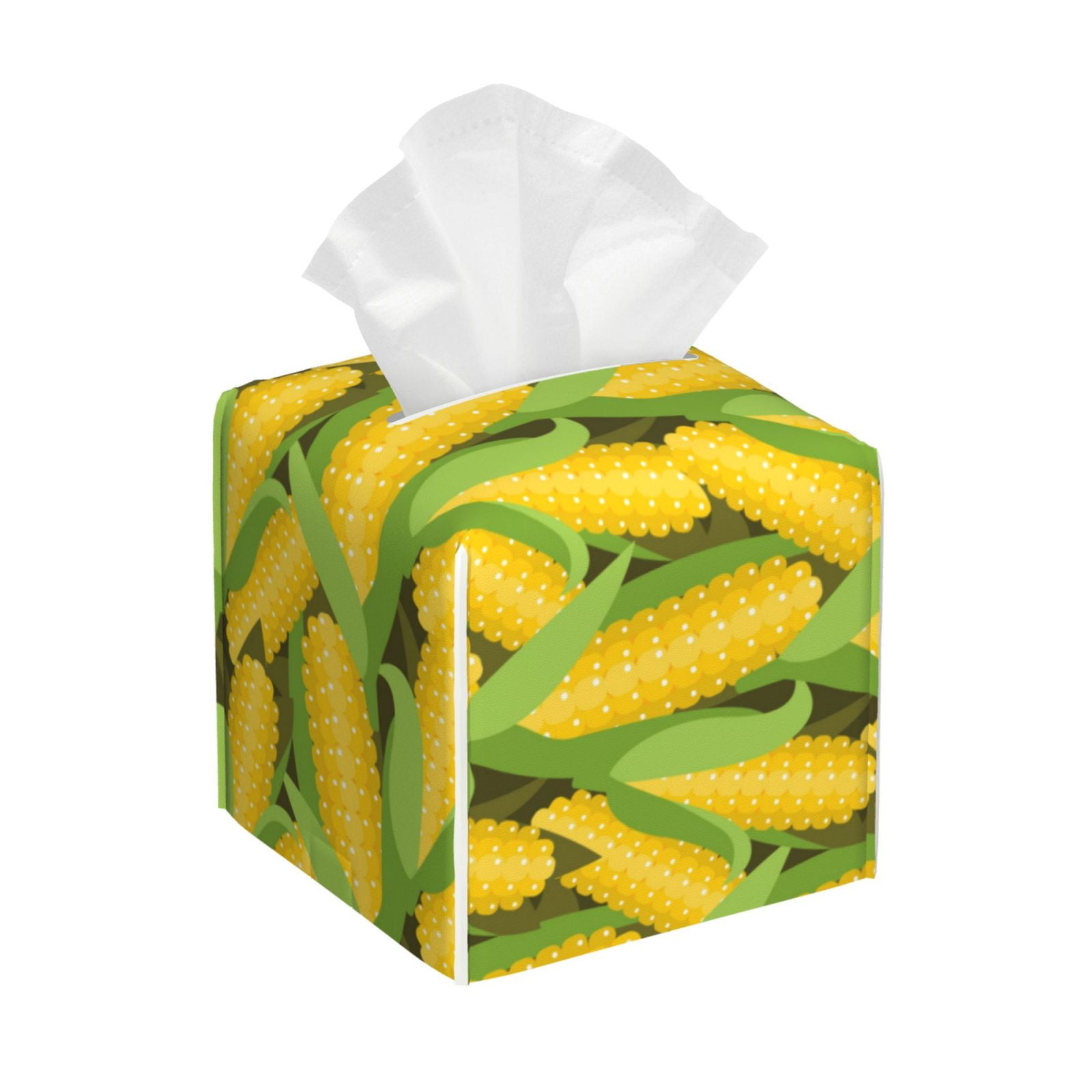 Zeuib Corn 1 Print Tissue Box Cover,PU Leather Tissue Holder,Square ...