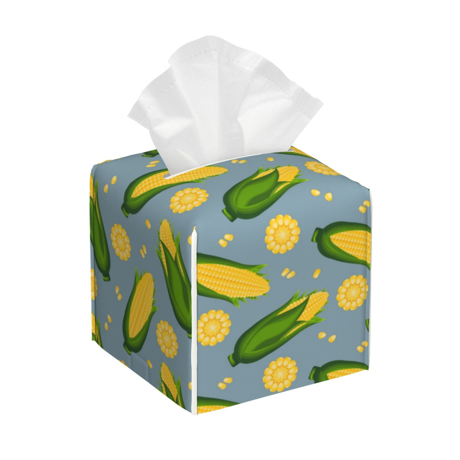 Zeuib Corn On The Leaves Print Tissue Box Cover,PU Leather Tissue ...