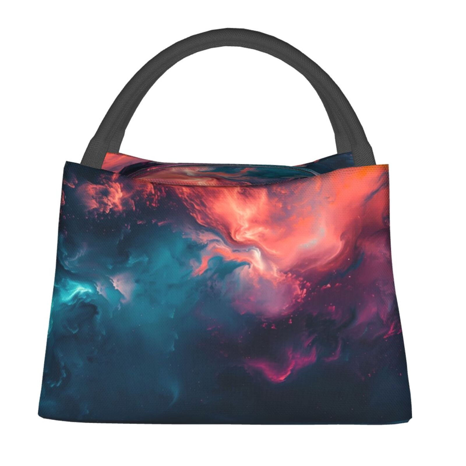 Zeuib Cosmic Paint Swirl Lunch Bag,Collapsible Cooler Bag Insulated ...