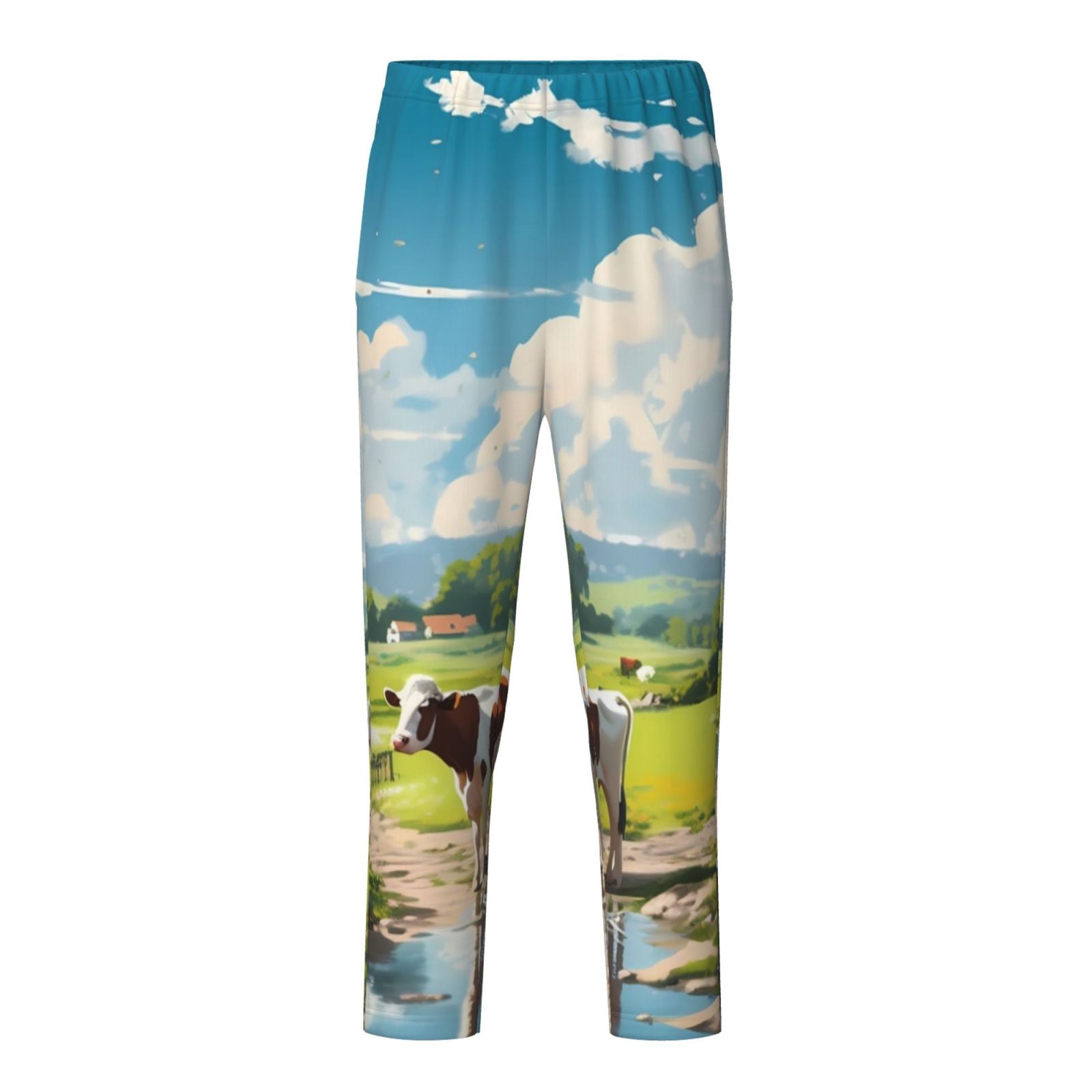 Zeuib Countryside Farm Cow Print Pajama Pants for Girls Boys,PJ Bottoms ...
