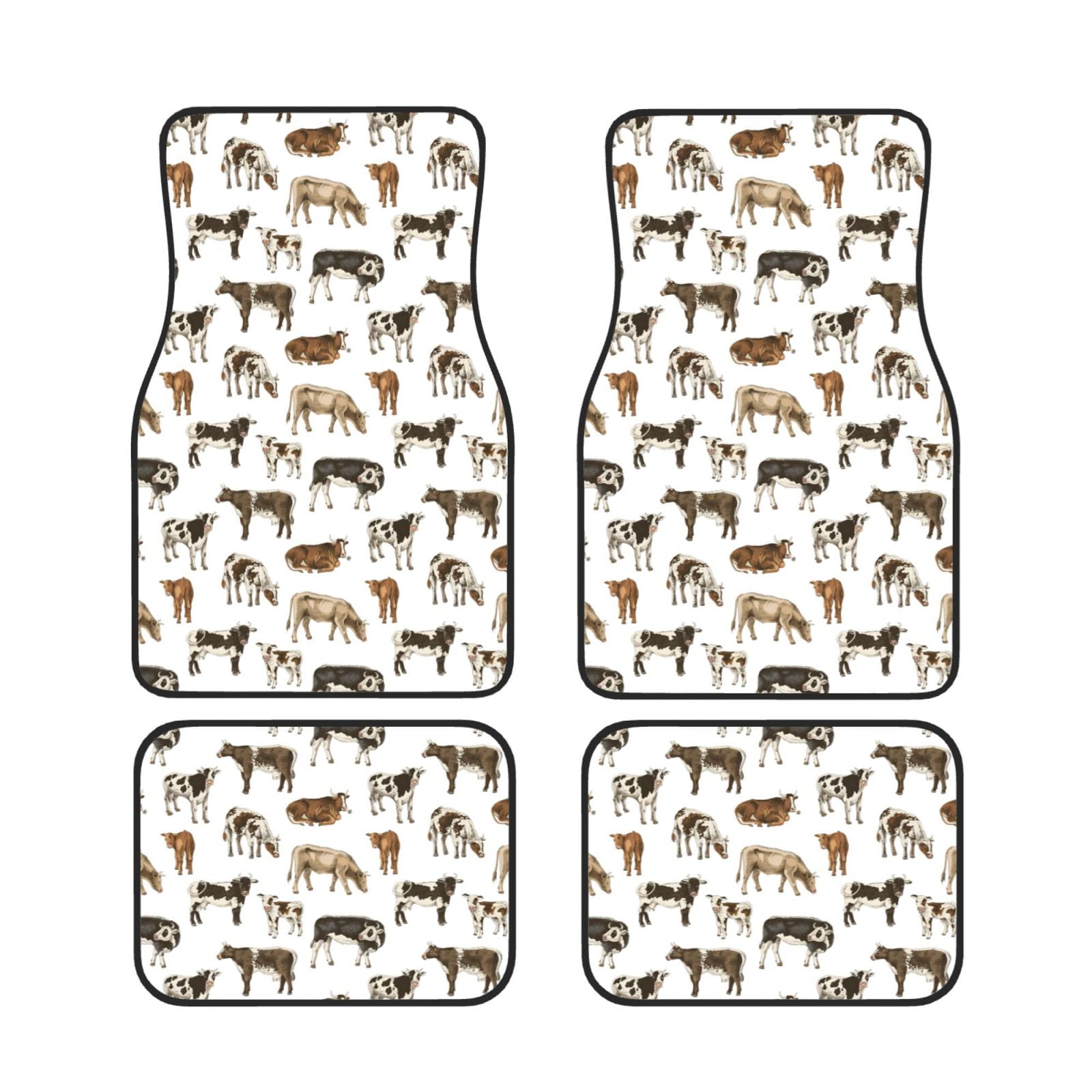 Zeuib Cow Print Waterproof Universal Fit Car Floor Mats, Car Foot Mat ...