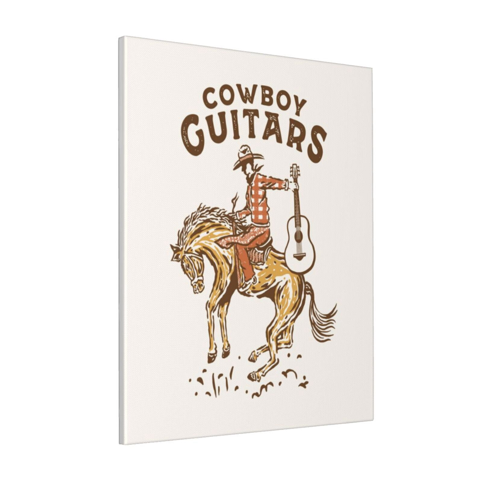 Zeuib Cowboy Rodeo Guitar Print Farmhouse Canvas Wall Art For Bedroom ...