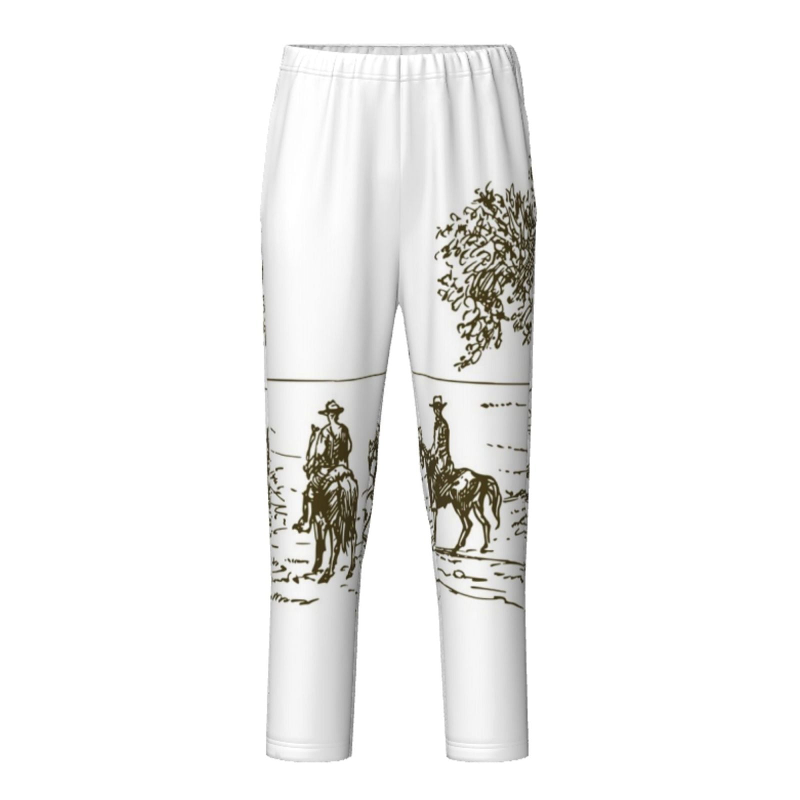 Zeuib Cowboys Riding A Horse Near A Tree Print Pajama Pants for Girls ...