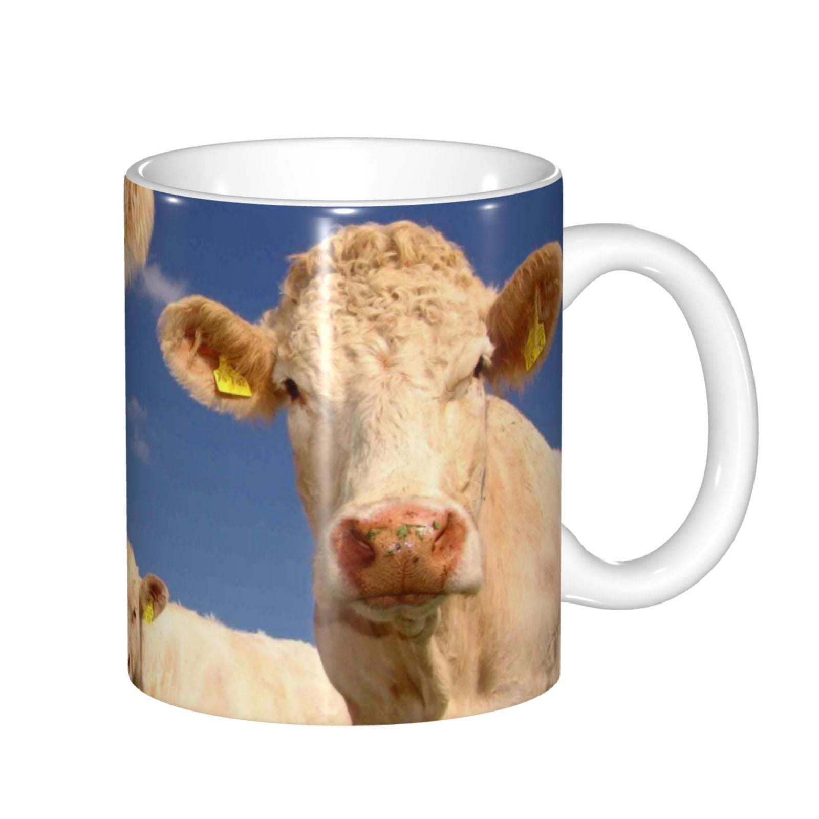 Zeuib Cows Cattles Ceramic Coffee Mug with Large Handle，Modern Reactive ...