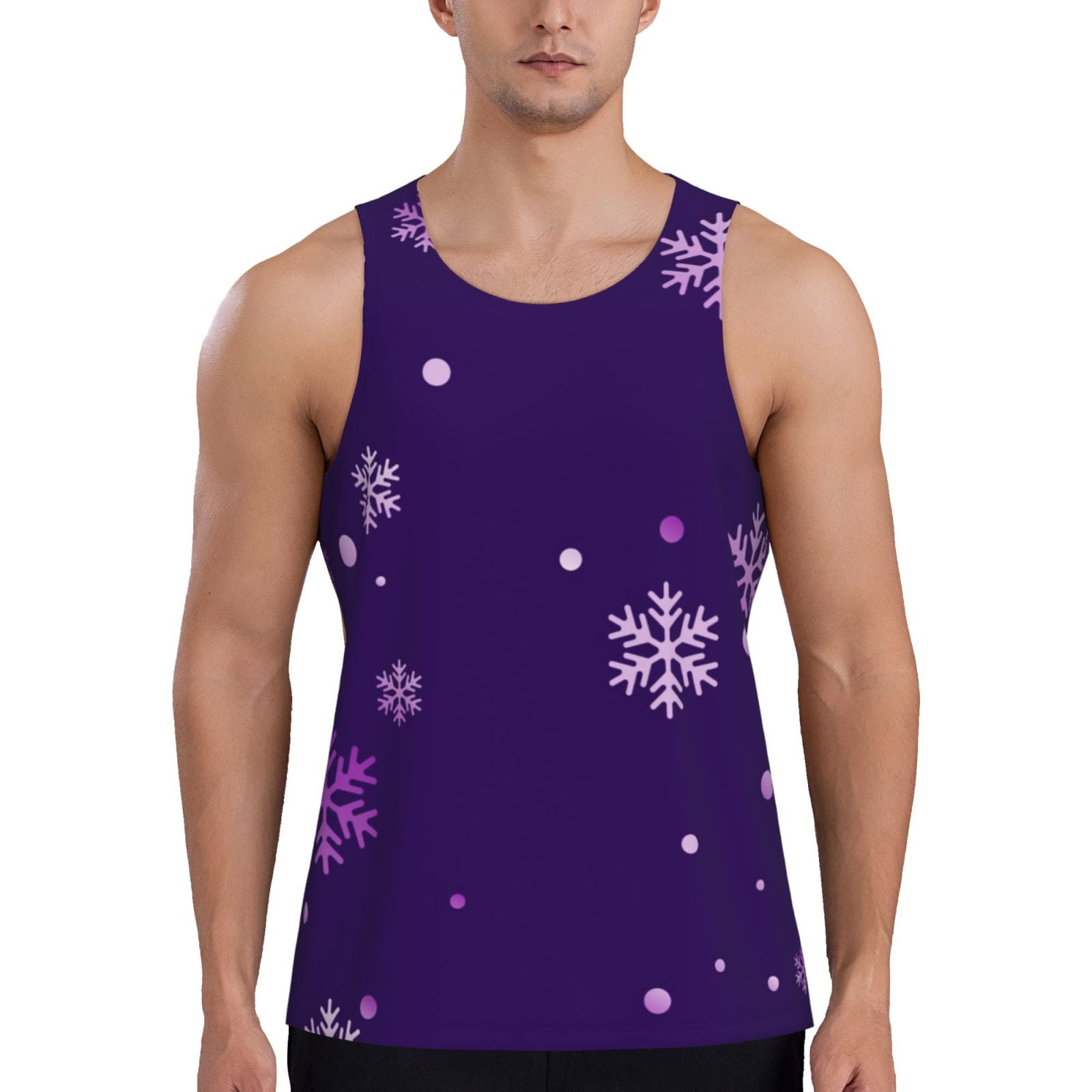 Zeuib Crystal Purple Snowflake Print Quick Dry Workout Tank Top,Gym ...