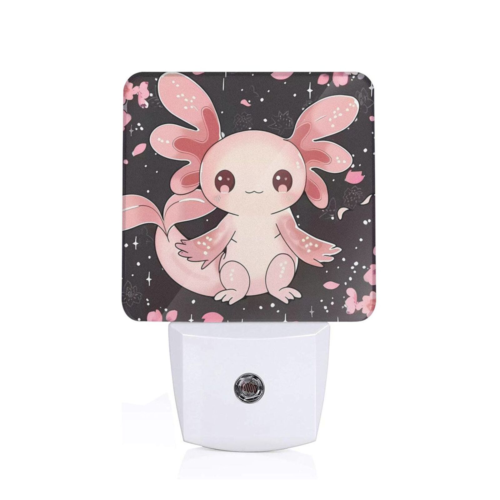 Zeuib Cute Axolotl Sakura Blossoms LED Night Light,Plug in Night Light ...