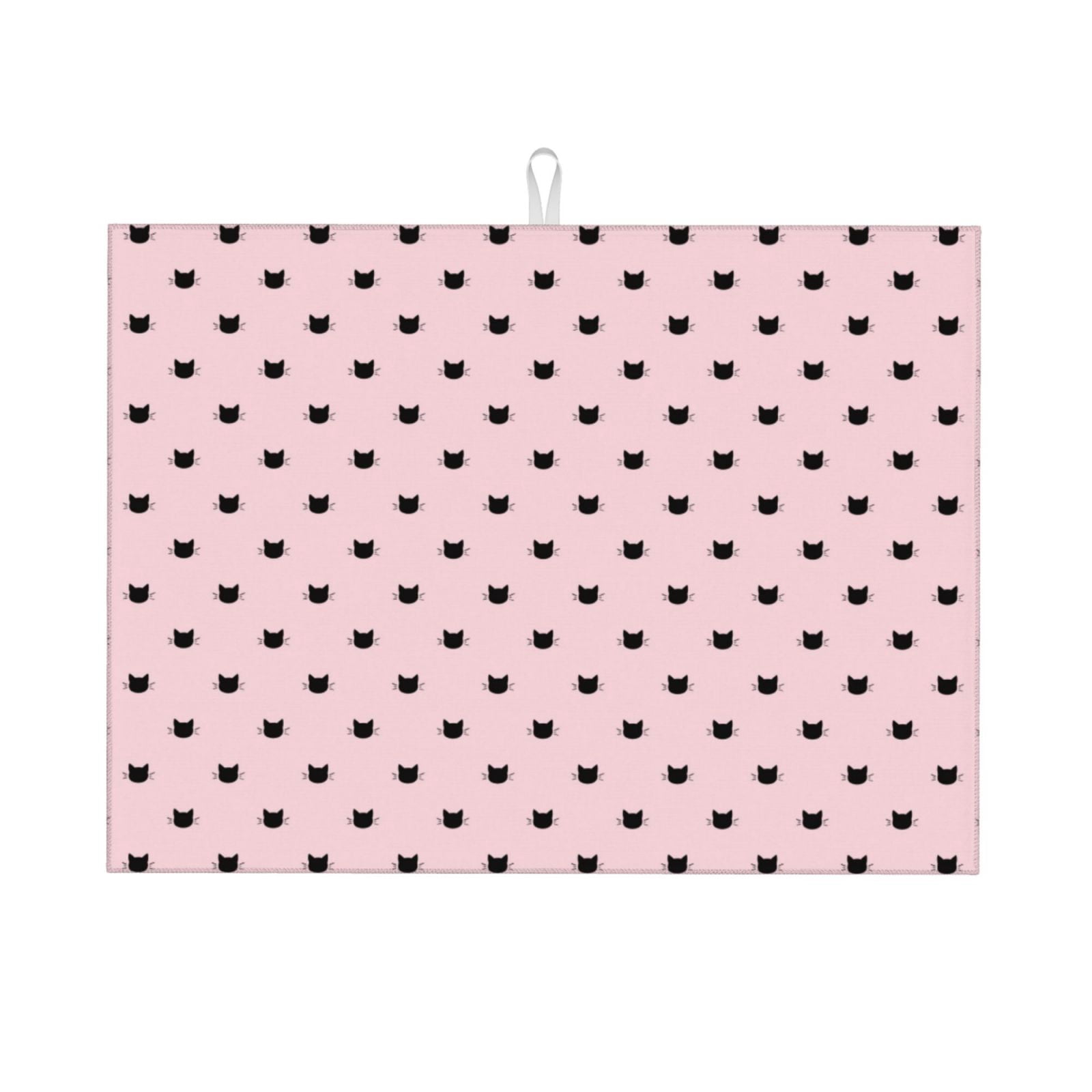 Zeuib Cute Cat Dish Drainer Kitchen Counter, Kitchen Drying Mat,Heat ...