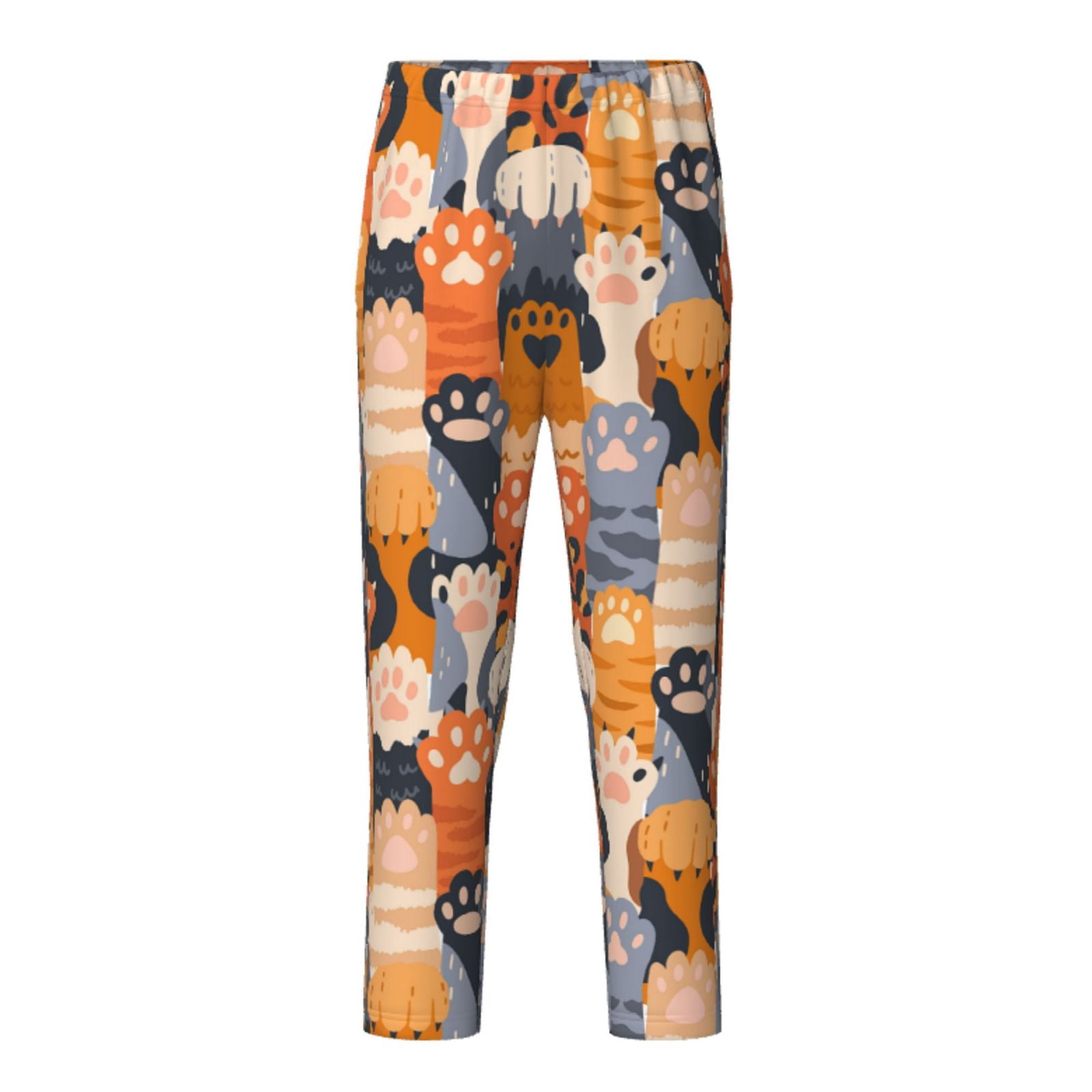 Zeuib Cute Cat Paw Print Pajama Pants for Girls Boys,PJ Bottoms for ...