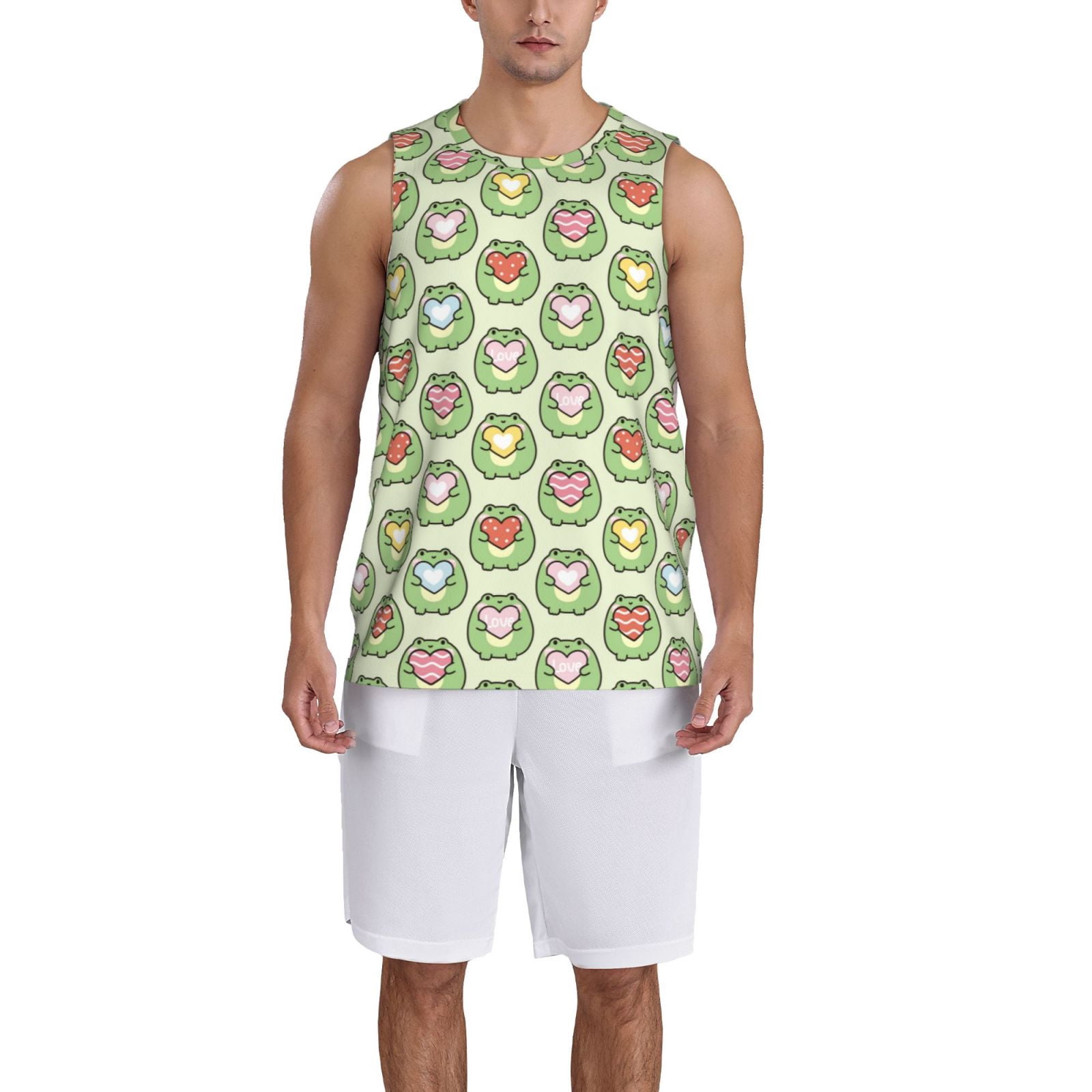 Zeuib Cute Chubby Frog Jersey Shirt for Men,Mesh Athletic Practice ...