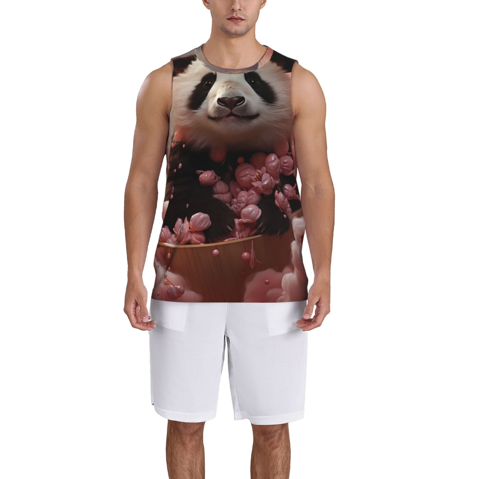 Zeuib Cute Cloud Panda Jersey Shirt for Men,Mesh Athletic Practice ...