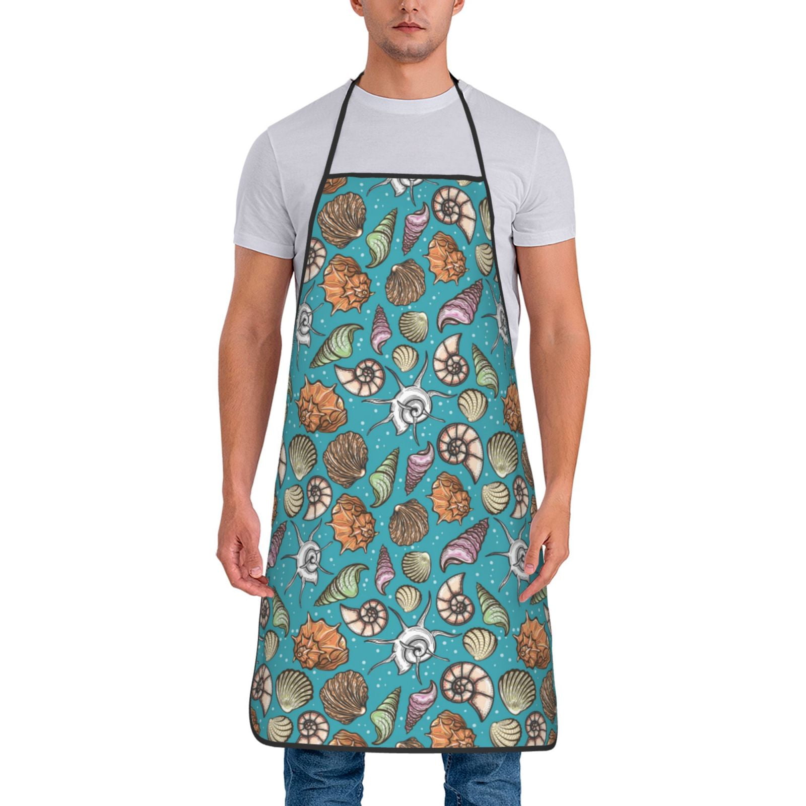 Zeuib Cute Conch Print Unisex Waterproof Aprons ,Cooking Aprons for ...