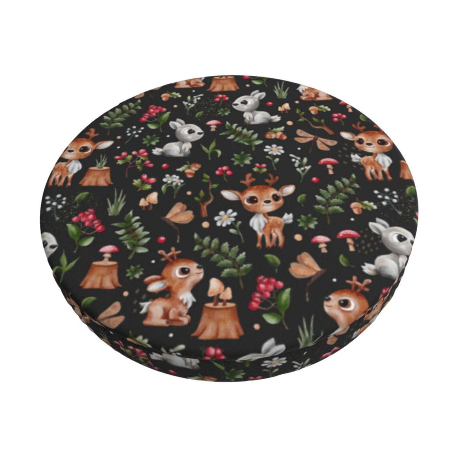 Zeuib Cute Deer Velvet Round Stool Cover,Stool Covers Round,Bar Stool ...