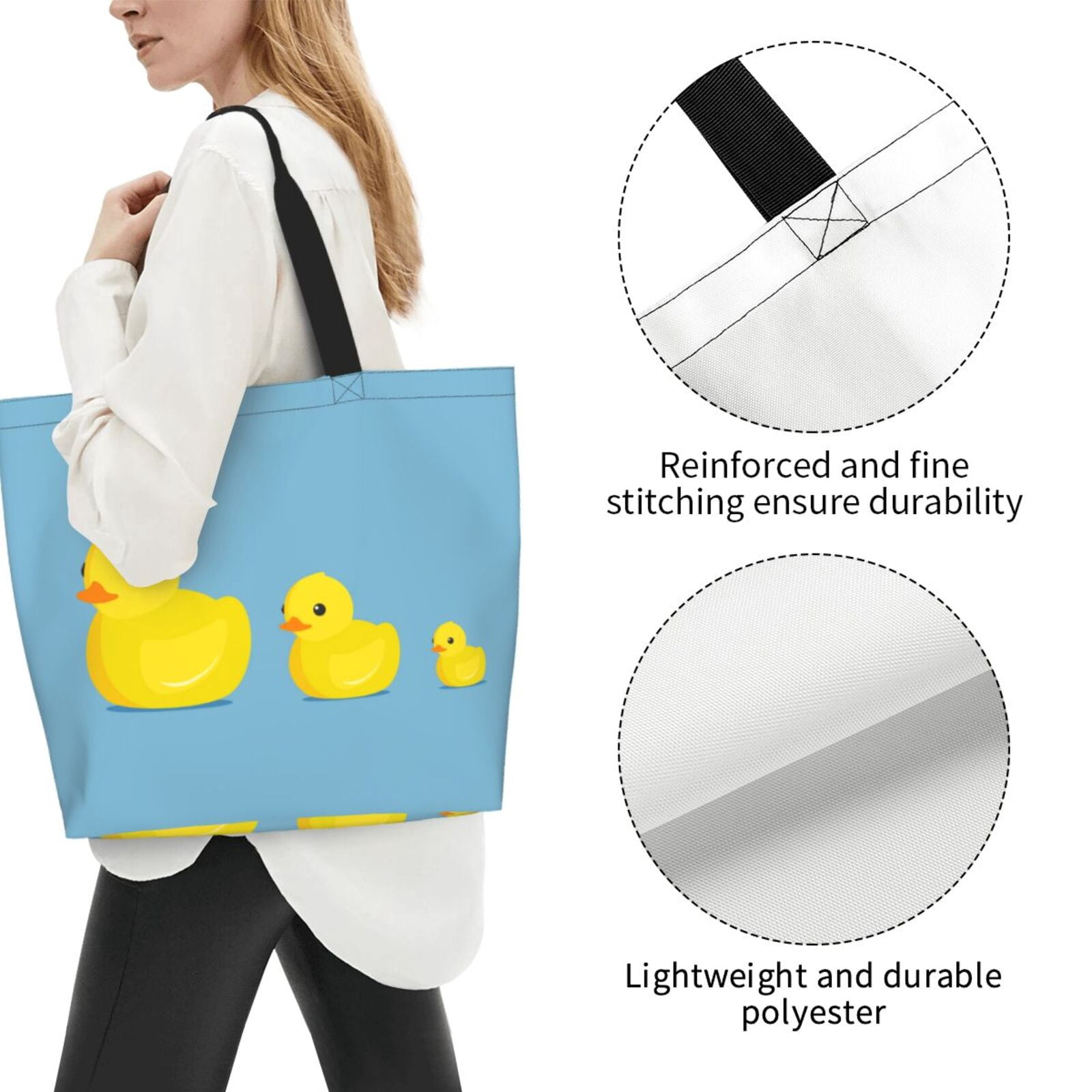 Zeuib Cute Ducky Print Laptop Tote Bag for Women,Work Shoulder Bags ...